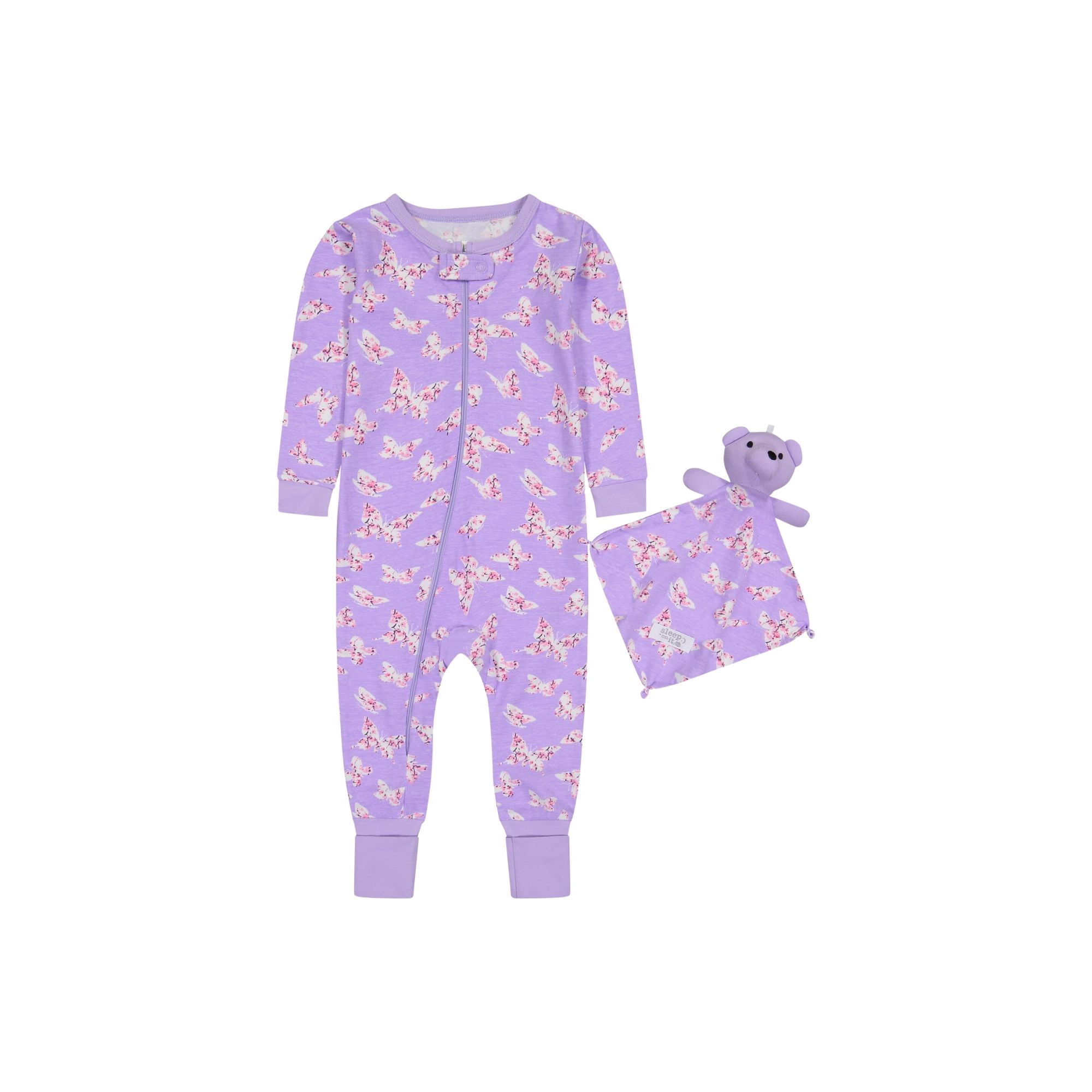 Sleep On It Infant Girls Long Sleeve Super Soft Snuggle Jersey Zip-Up ...