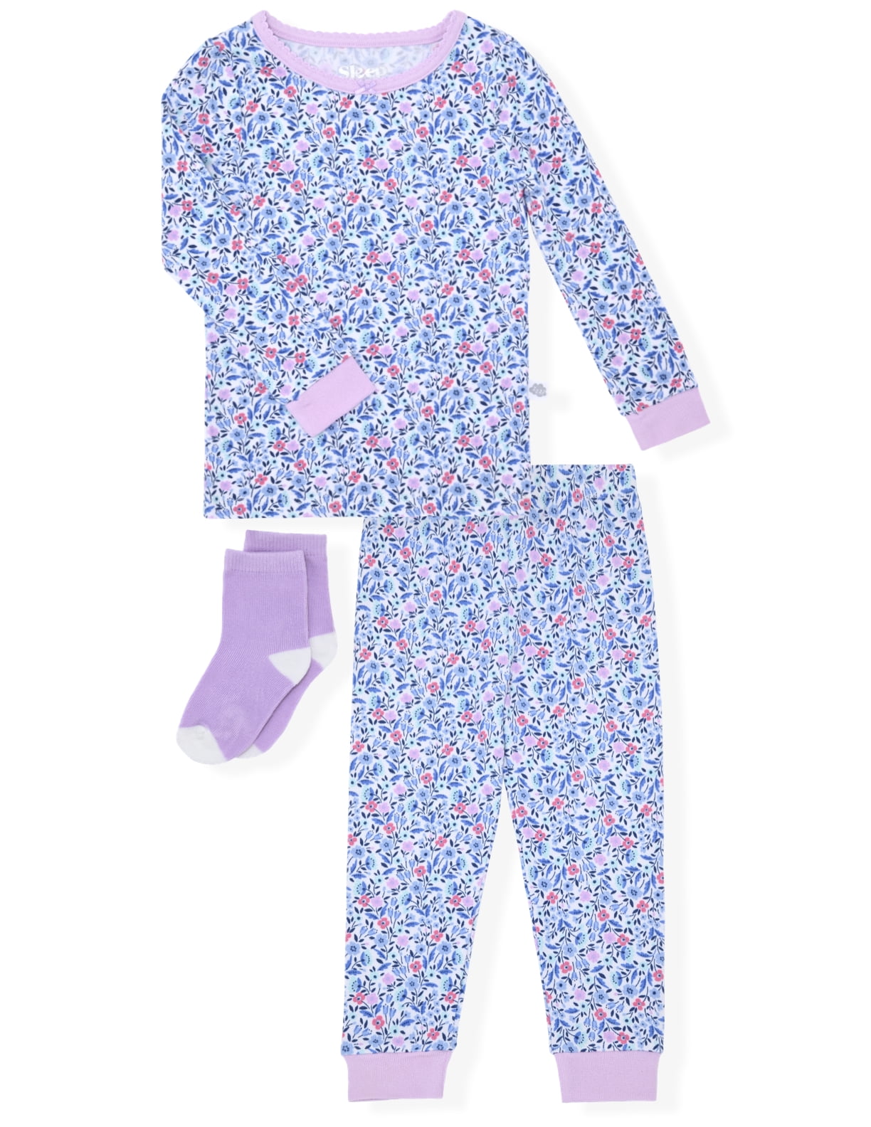Sleep On It Infant & Toddler Girls 2-Piece Super Soft Jersey Snug-Fit ...