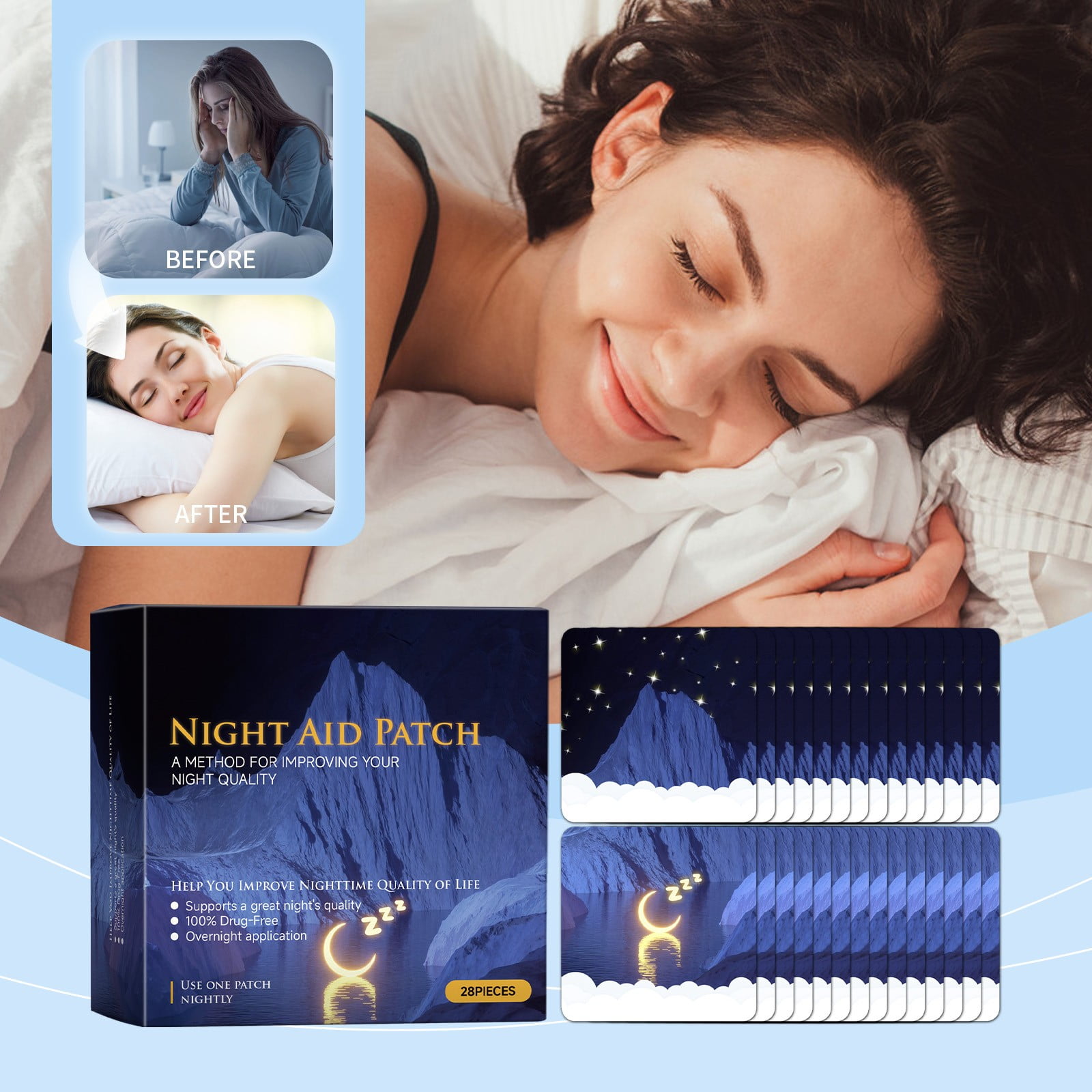 Sleep Patches for Adults,Natural Sleeping Aid with Plant Fragrance,Calm and Relax Patch to Sleep ...