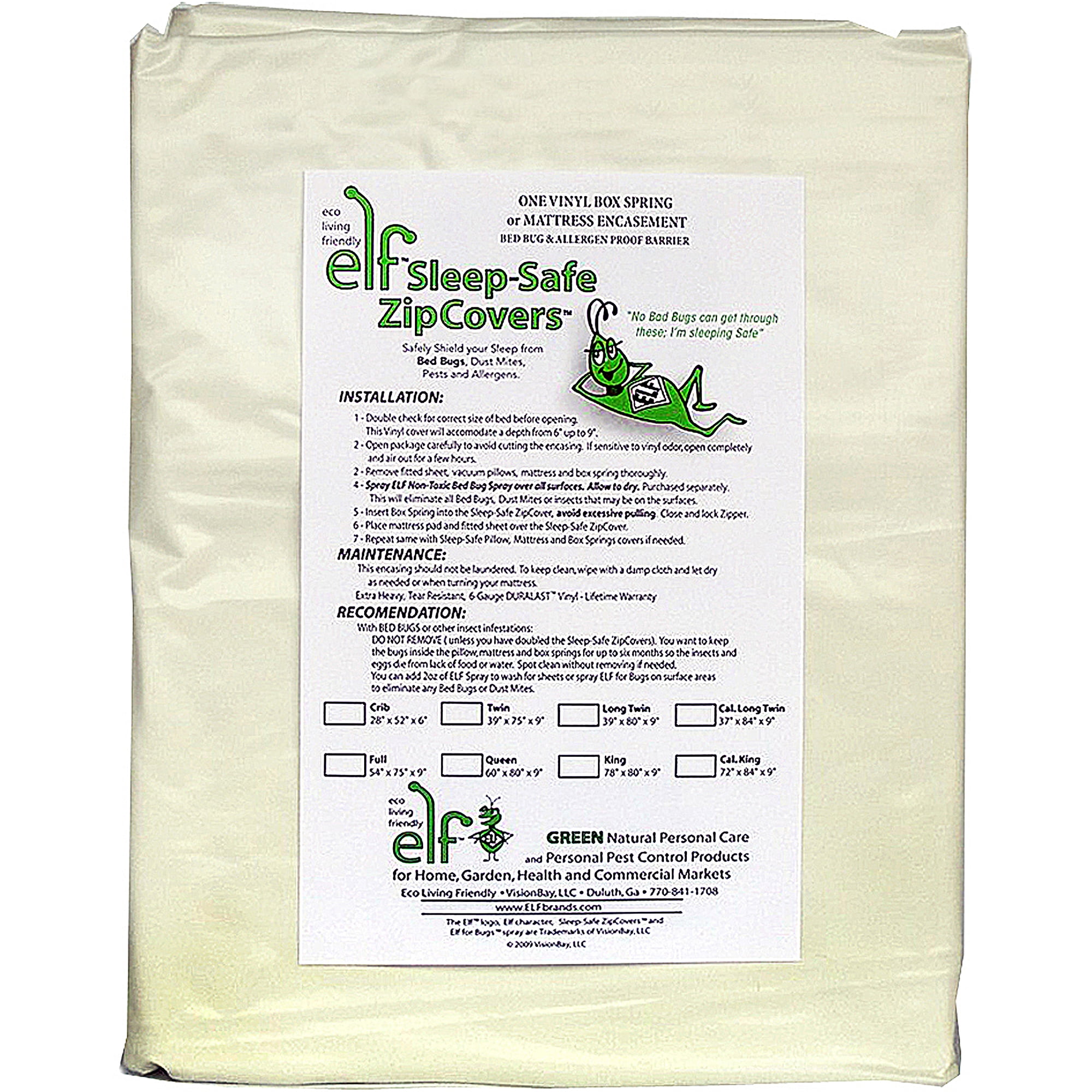 Sleep Safe ZipCover 6-Gauge Vinyl Box Spring/Mattress Protector ...
