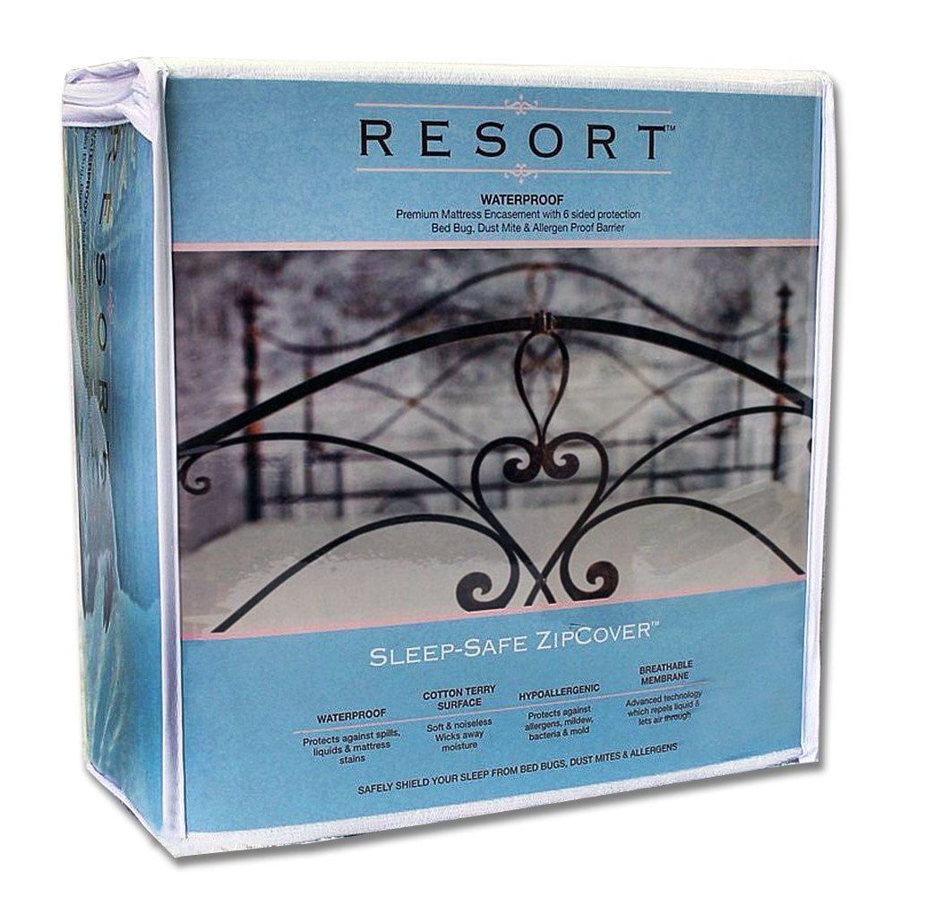 Sleep Safe ZipCover Resort Waterproof Bed Bug, Dust Mite, and Allergen ...