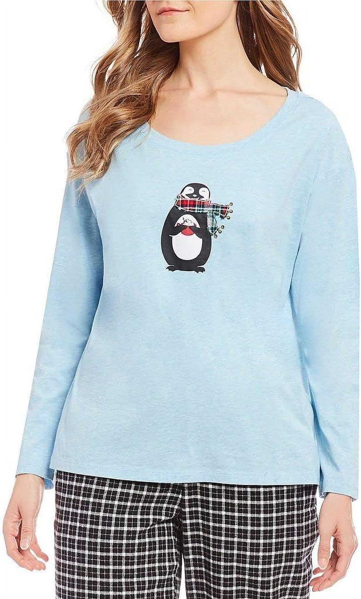 Sleep Sense Penquin Screen-Print Jersey Top - Aqua Heather (Small ...