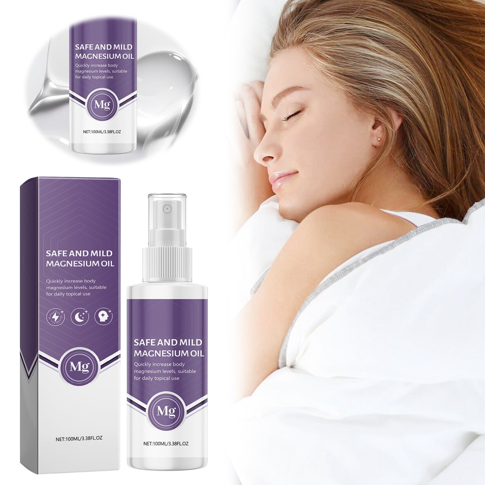 Sleep Spray with Melatonin & Essential Oils - Nighttime Therapy Formula - Ease Sore Muscles ...