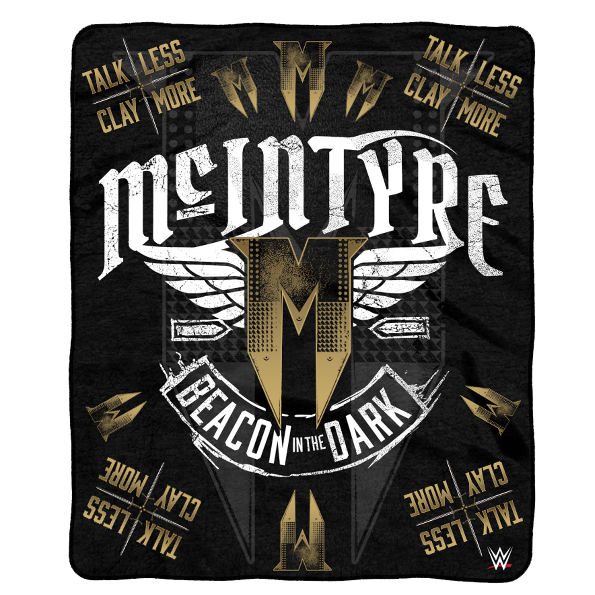 Sleep Squad Black Drew McIntyre 60" x 80" Raschel Plush Throw Blanket ...