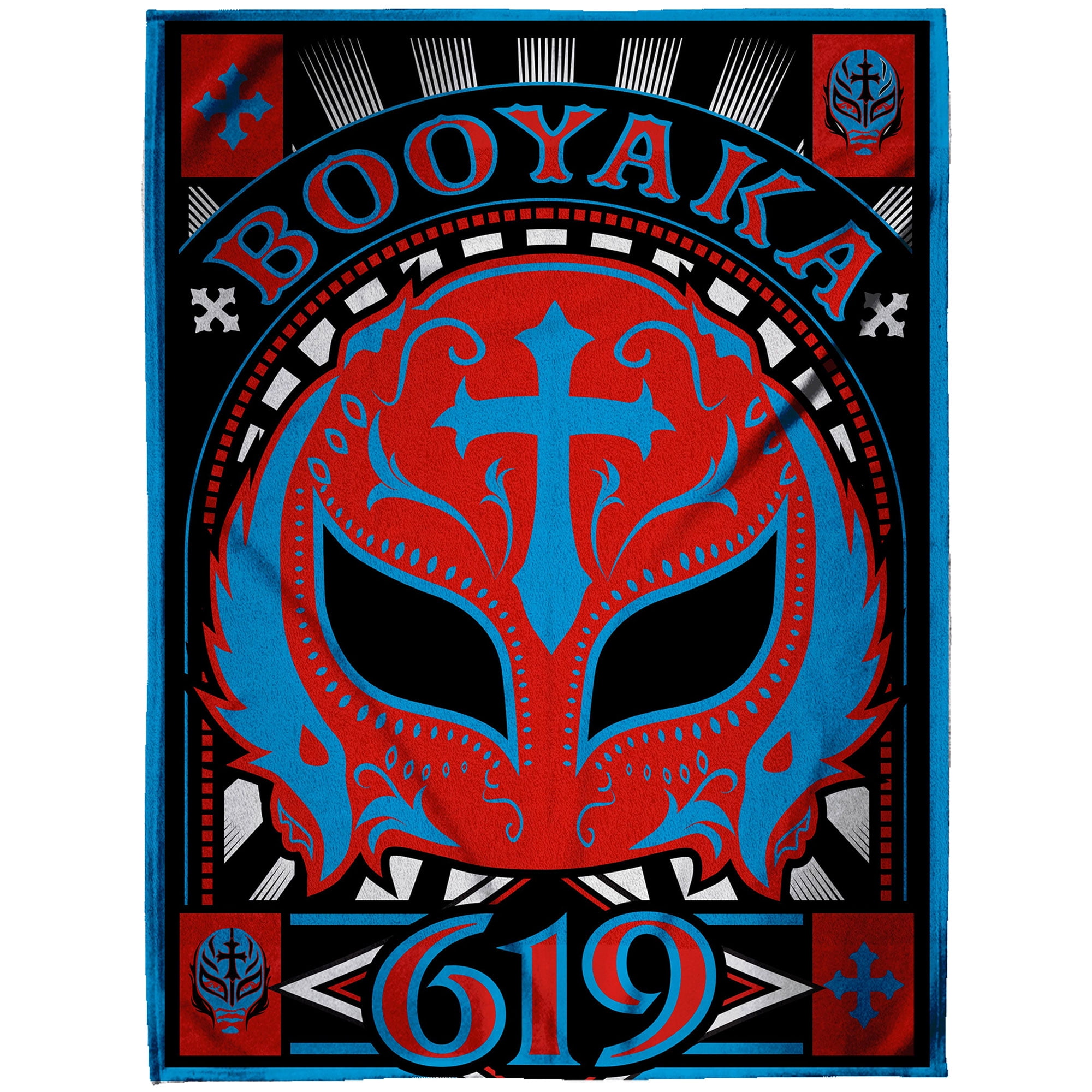 Sleep Squad Blue Rey Mysterio 60" x 80" Raschel Plush Throw Blanket ...