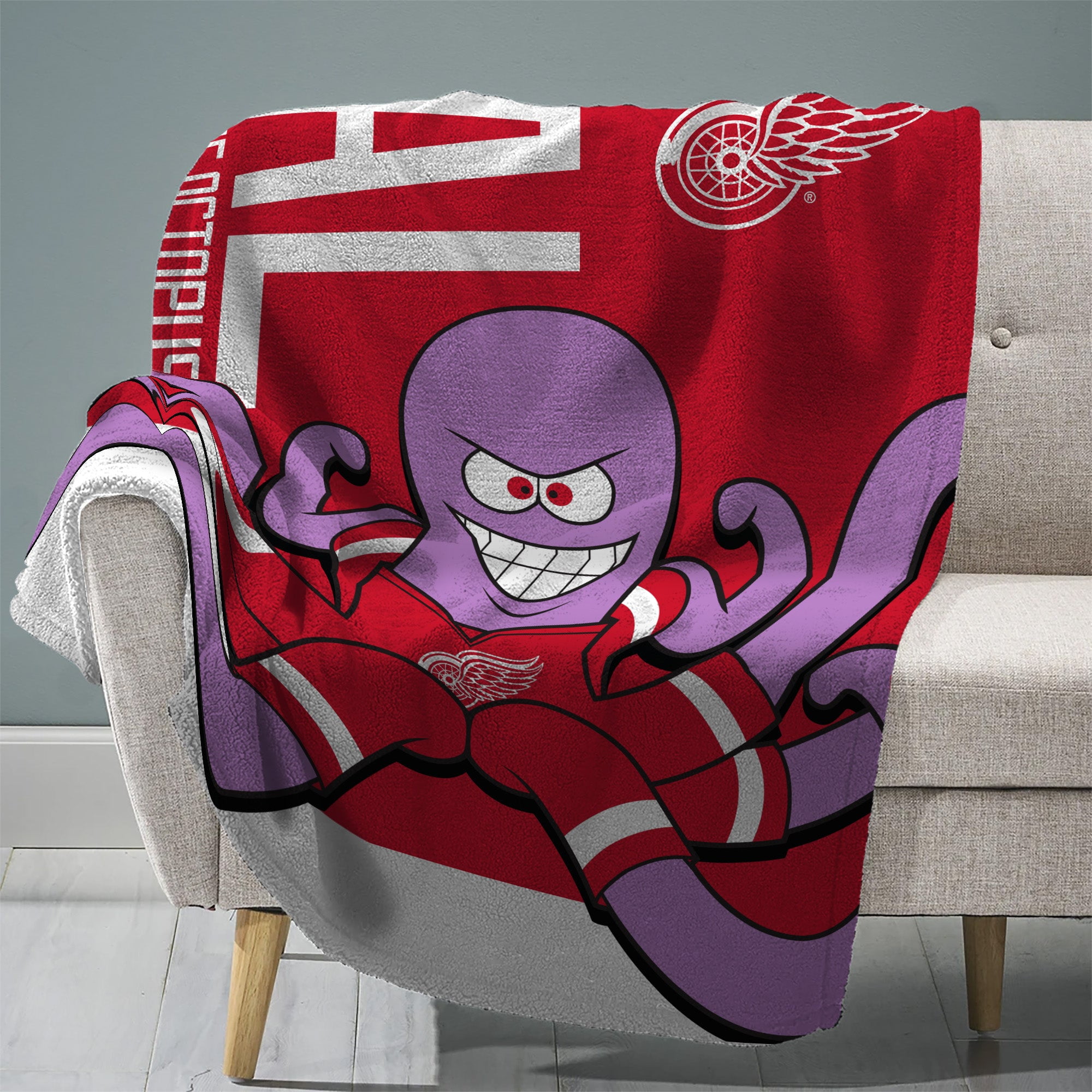 Sleep Squad Detroit Red Wings Rally Al 60” x 80” Raschel Plush Blanket ...