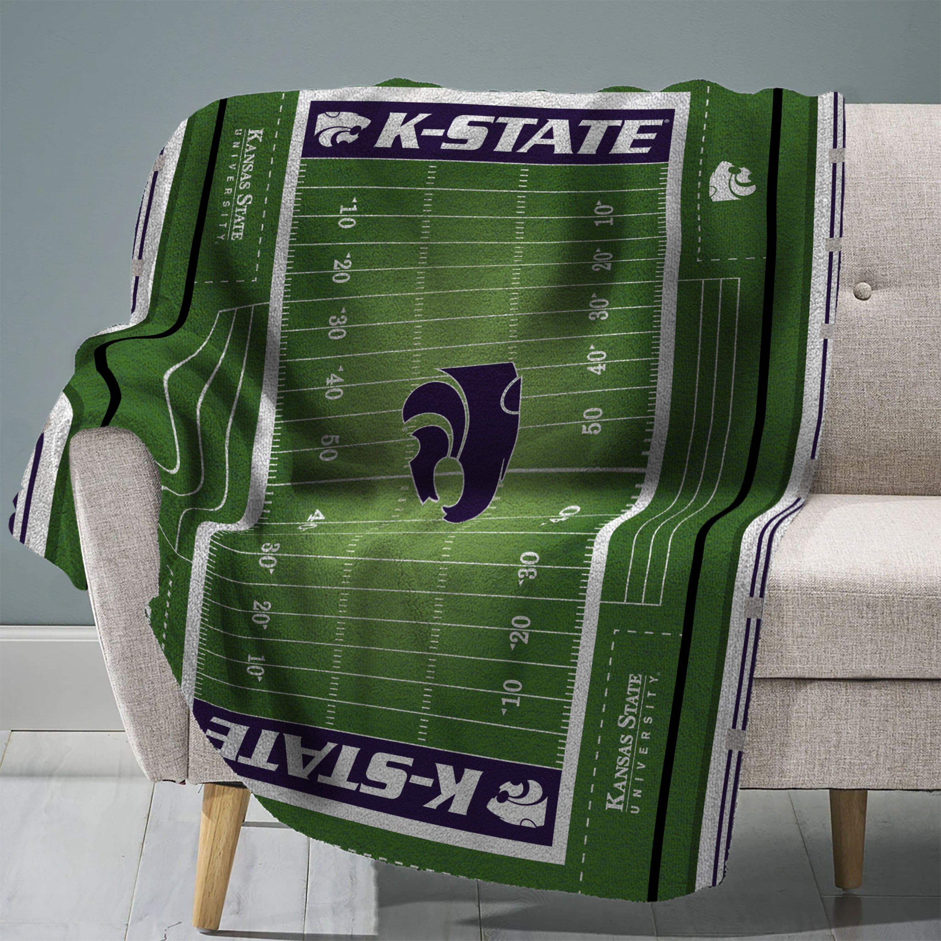 Sleep Squad Kansas State Wildcats Football Field 60” x 80” Raschel ...