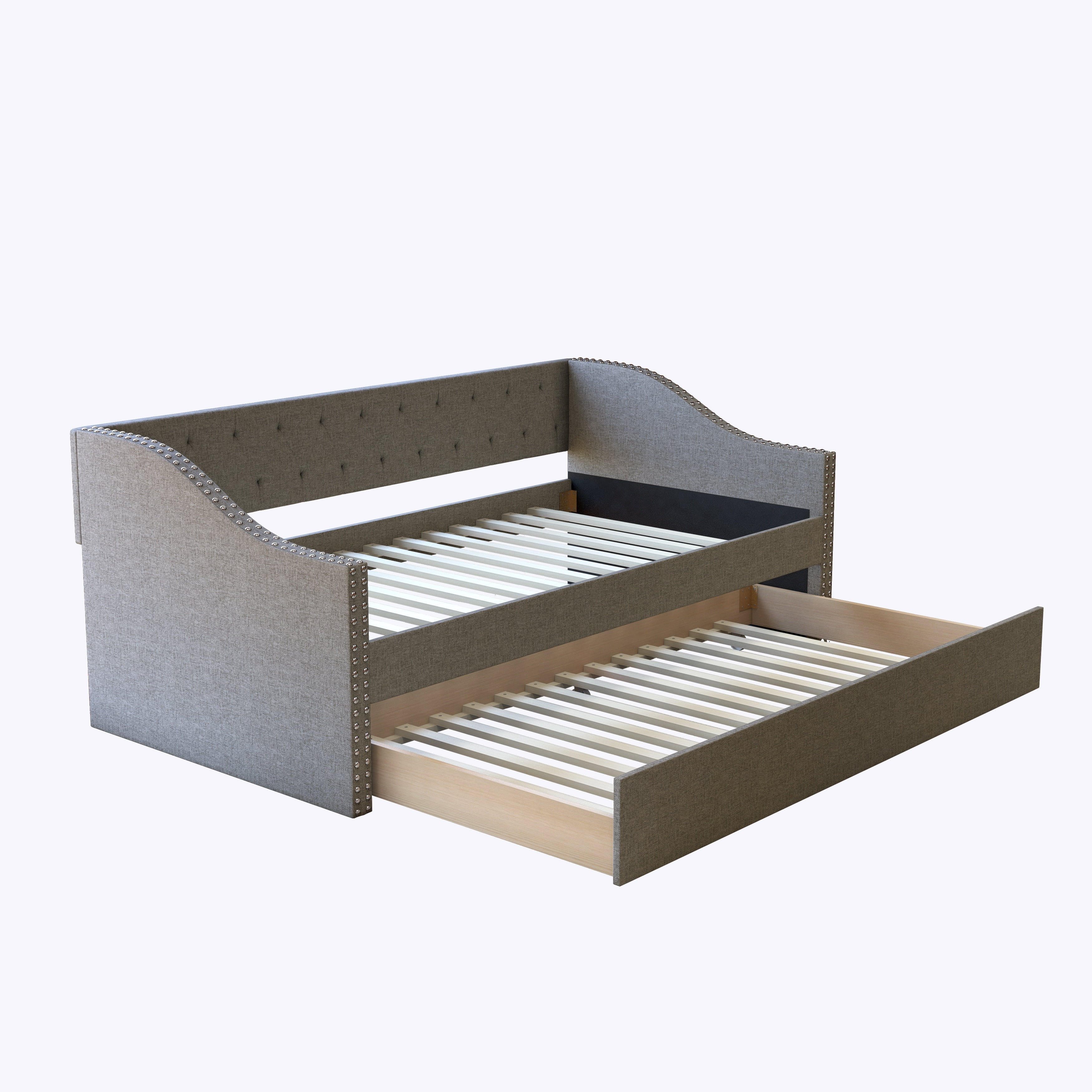 Sleep Sync Boyd Sleep Manchester Linen Upholstered Twin Daybed with ...