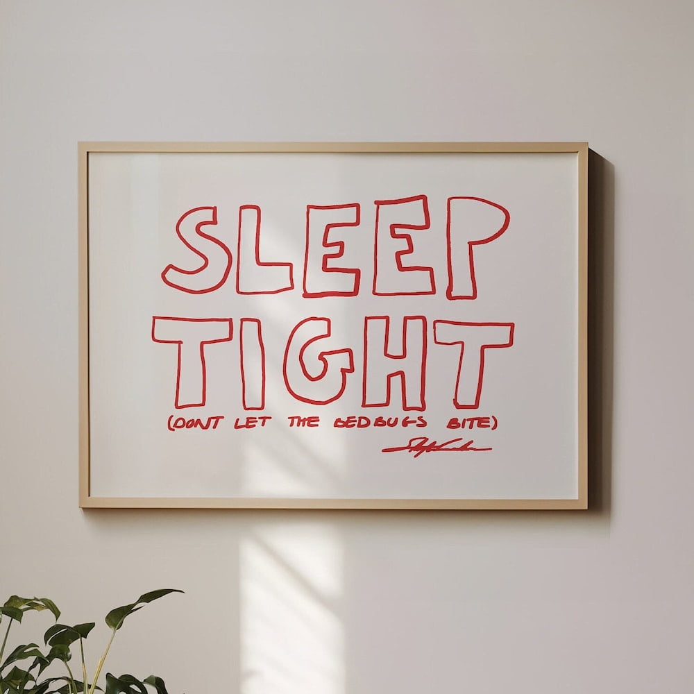 Sleep Tight Horizontal Print, Mid Century Print, Aesthetic Wall Art ...