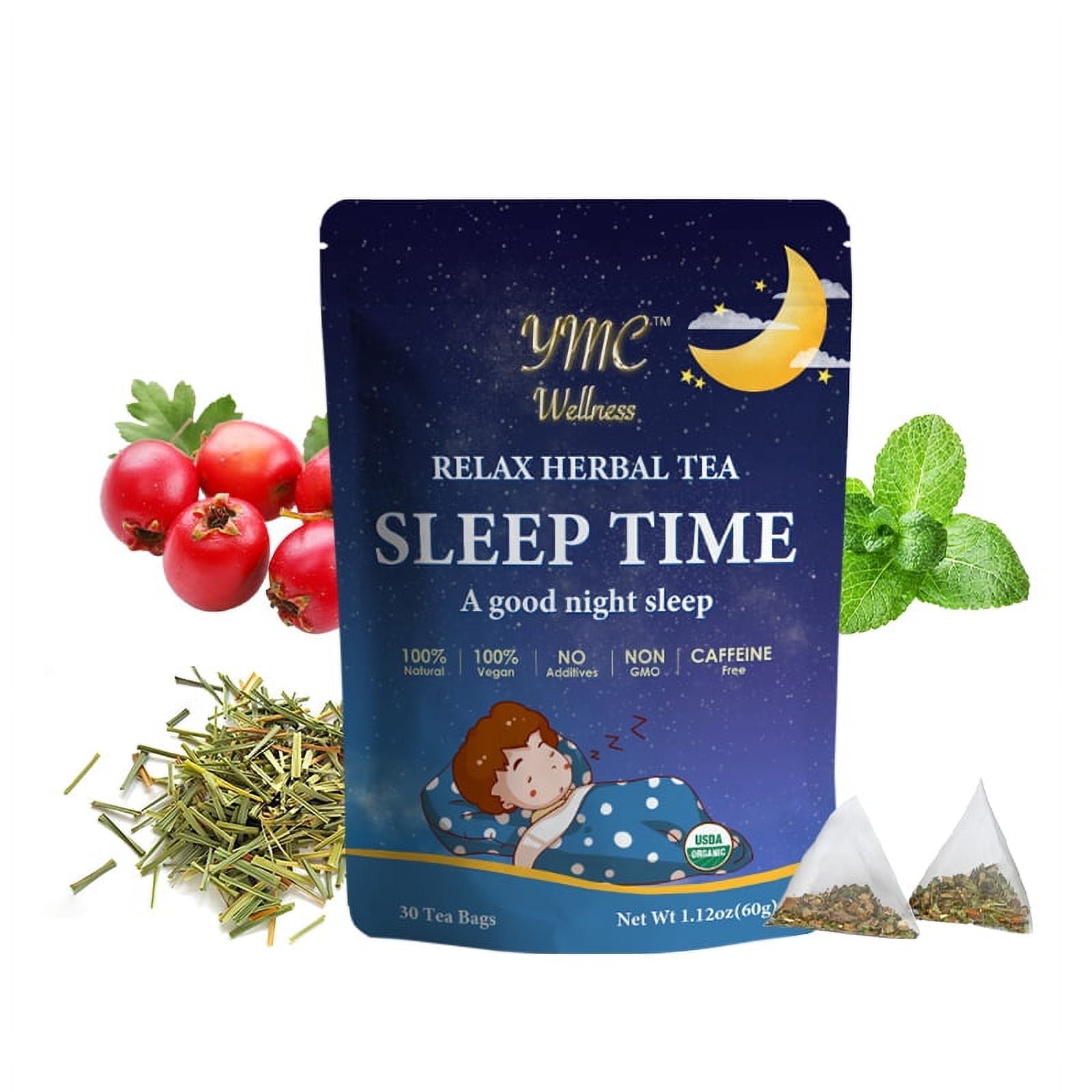 Sleep Time Tea Relax Sleep Herbal Tea, Qty 30, 60g - Walmart.com