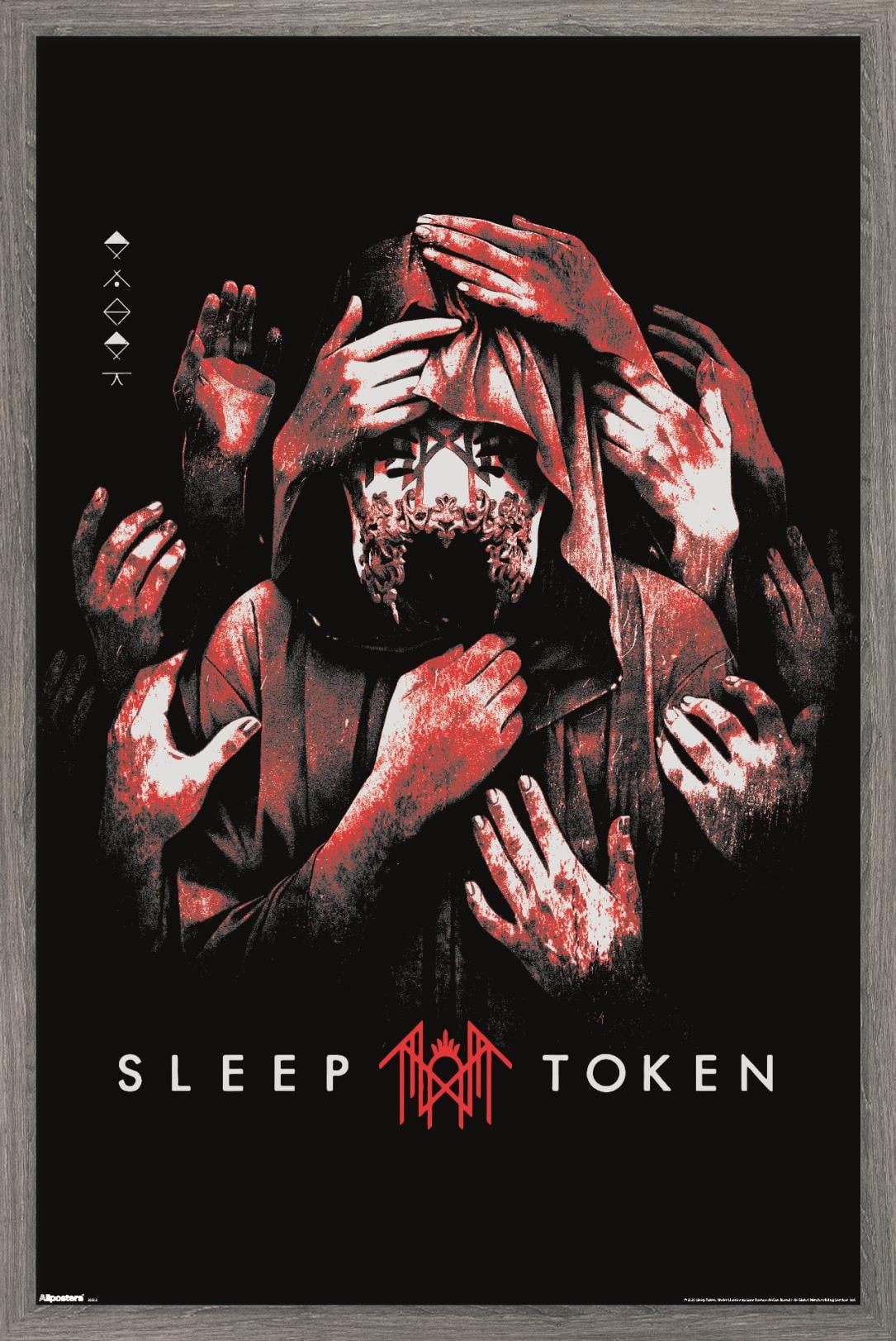 Sleep Token - Grabbing Hands Red Wall Poster, 14.725" x 22.375" Framed ...