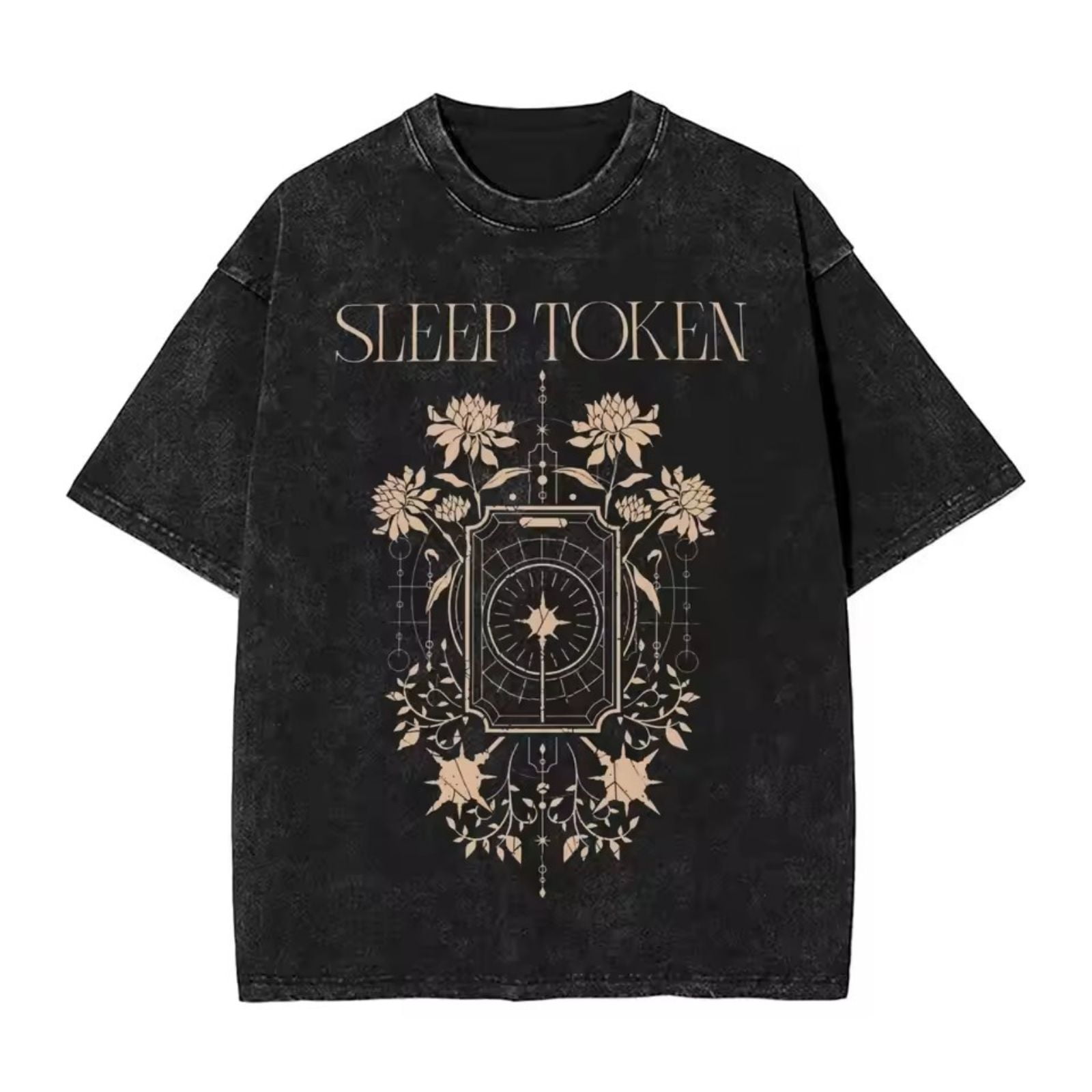 Sleep Token Themed Black Washed Cotton Tee（Sizes S - XL） - Walmart.com