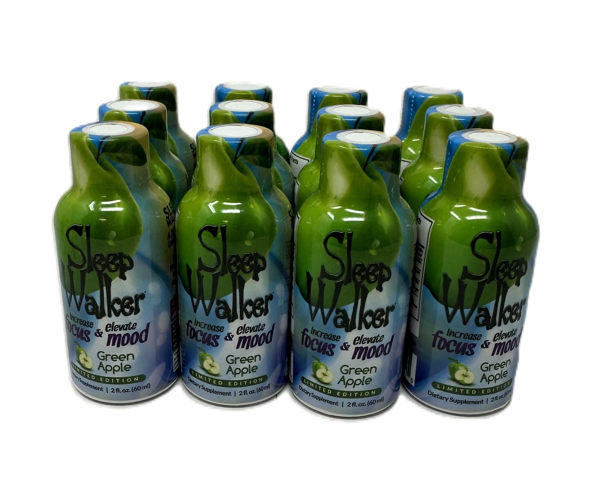 Sleep Walker Energy Shot Green Apple 2oz Focus & Mood Enhancer, Limited ...