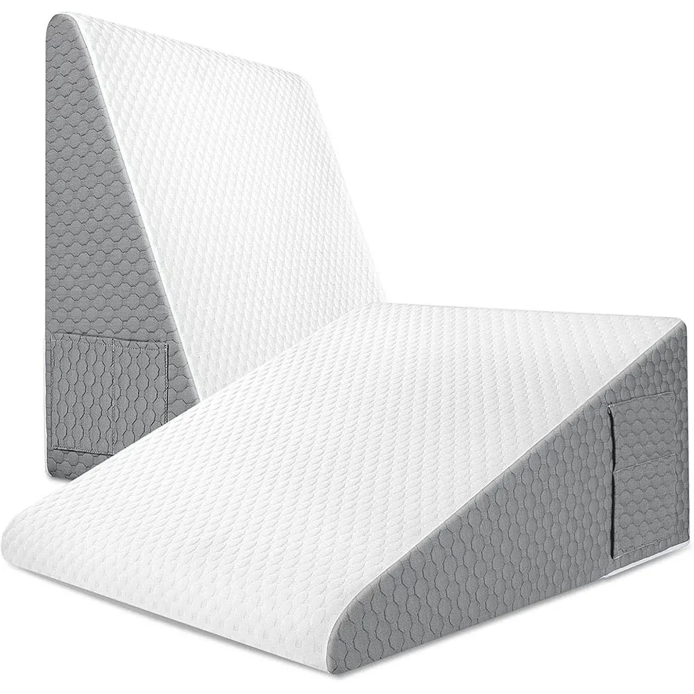 Sleep Wedge Pillow - Memory Foam Triangular Bed Support, Back Support ...