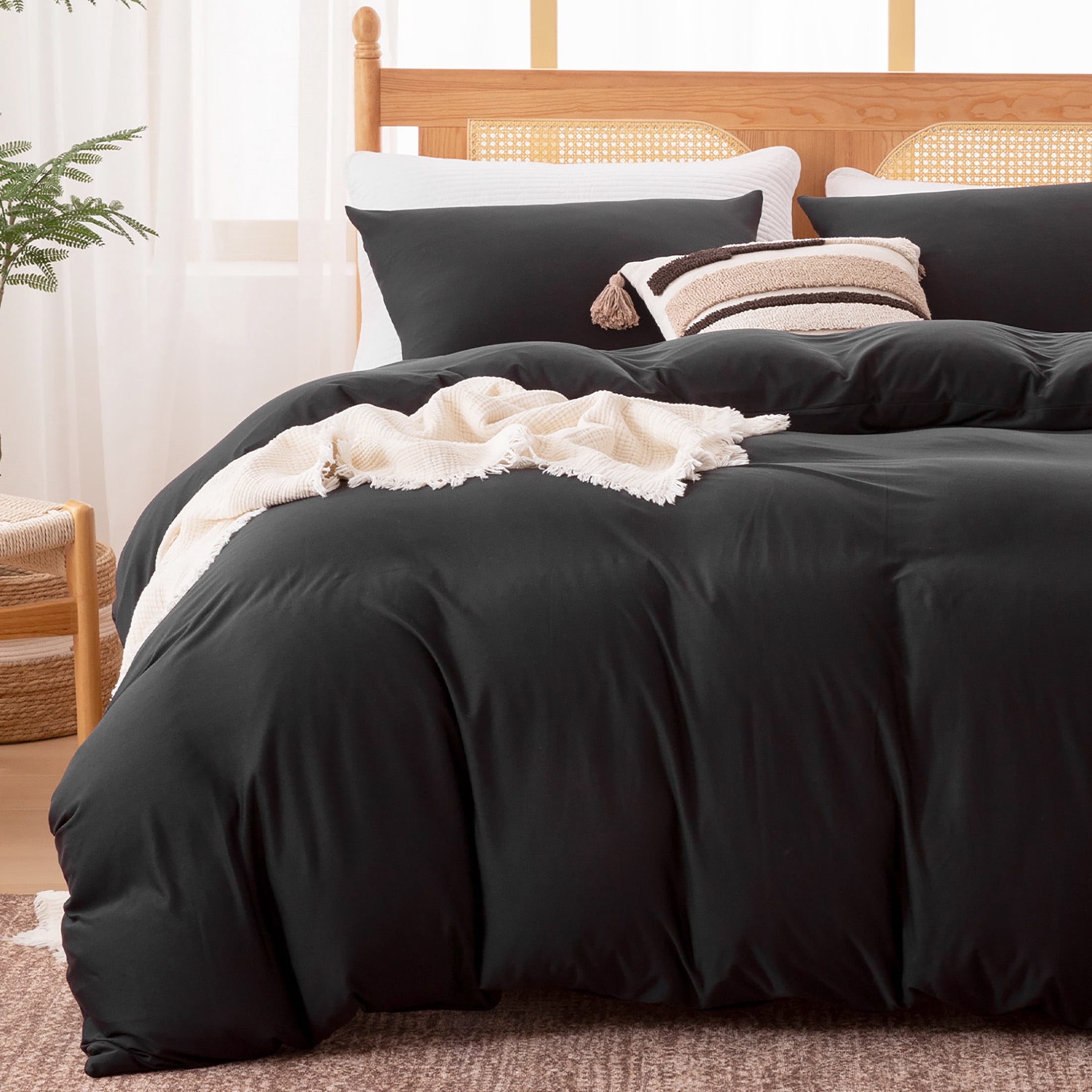 Sleep Zone 145gsm Duvet Cover Set Twin/Twin-XL Soft Jersey-Knit ...