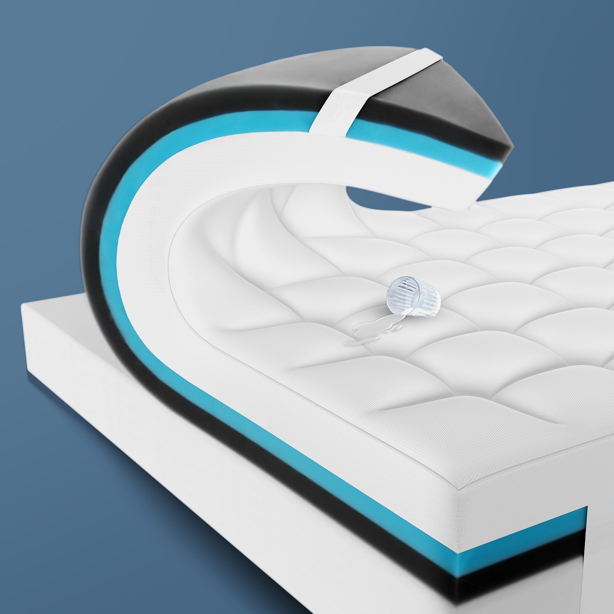Sleep Zone Dual Layer 4 Inch Memory Foam Mattress Topper, 2 inch ...