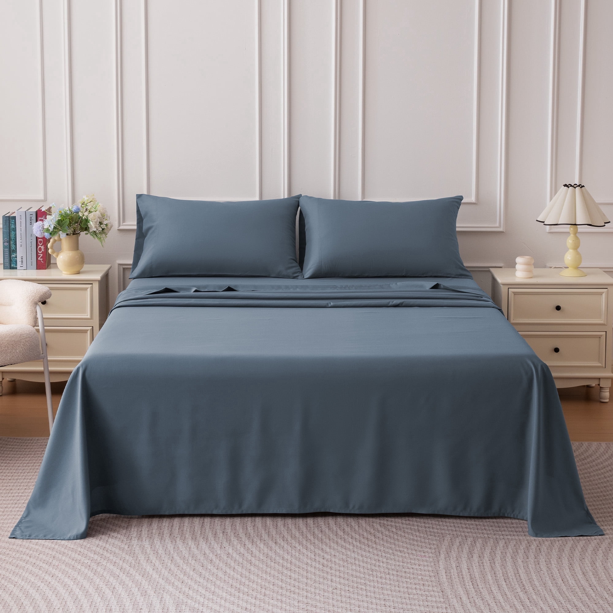 SLEEP ZONE 85gsm Bed Sheet Set, Microfiber Wrinkle-free Bedding set ...