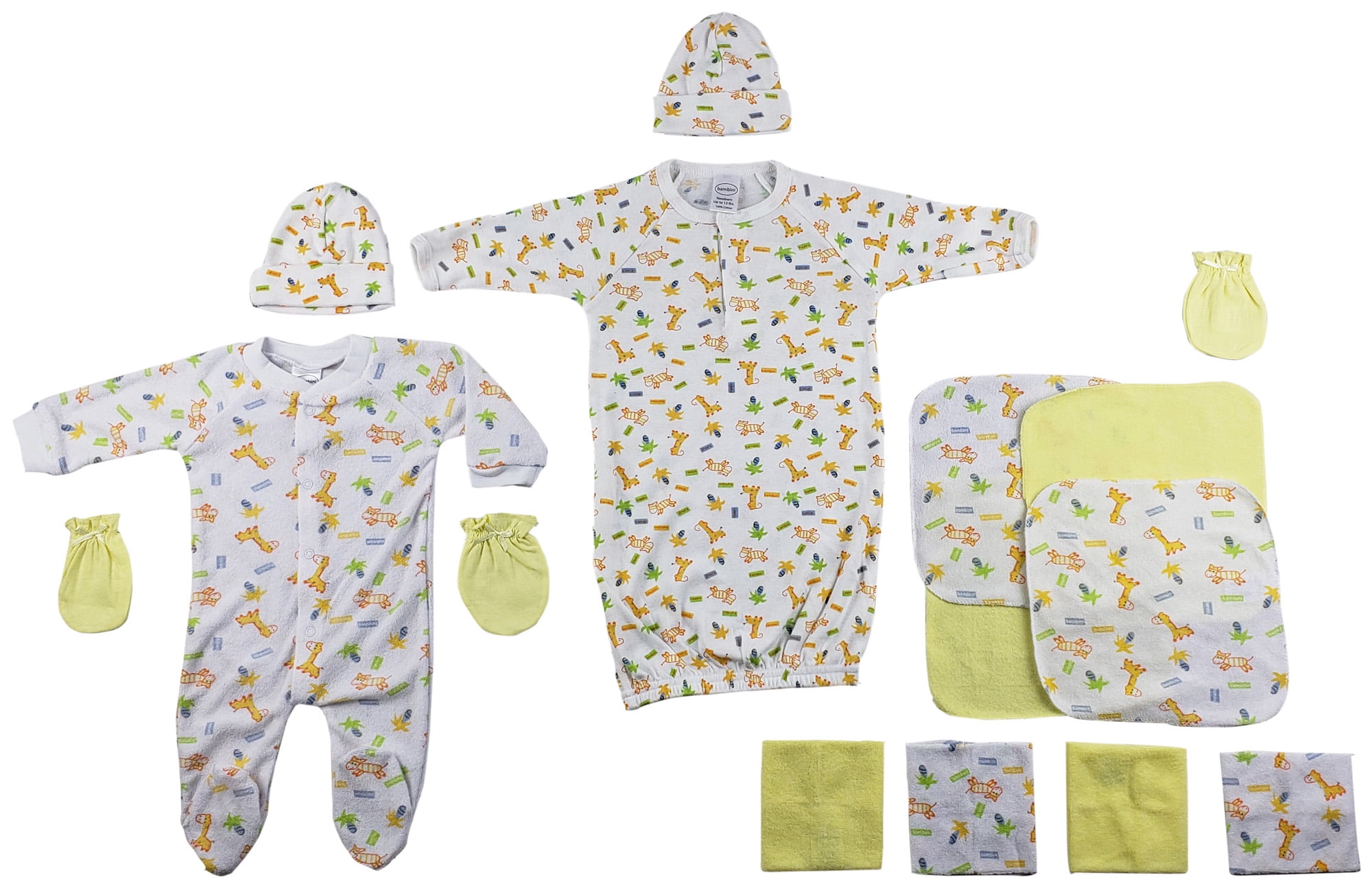 Sleep-n-Play, Gown, Caps, Mittens and Washcloths - 14 Pc Set - Walmart ...