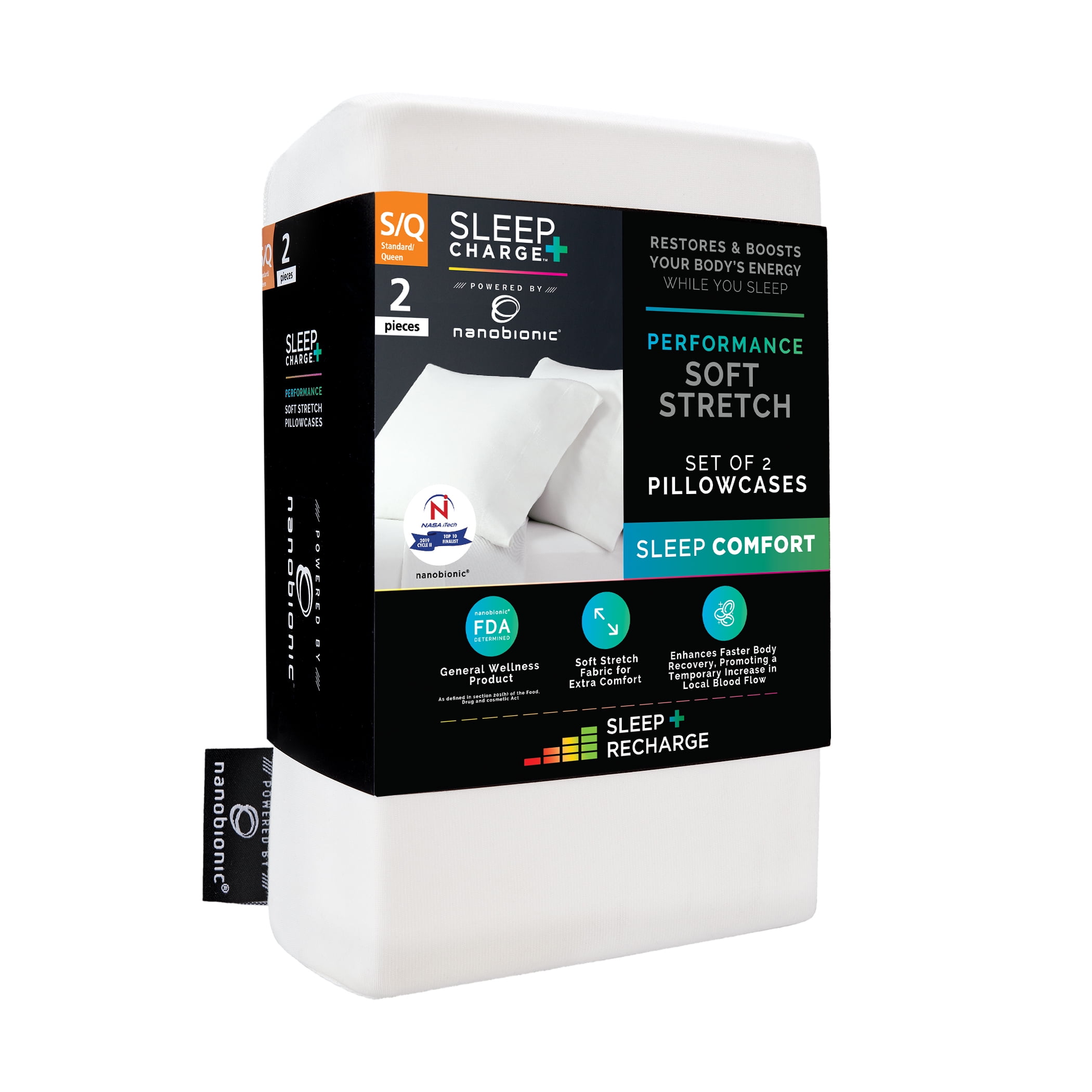 SleepCharge Nanobionic Pillowcases - Far-Infrared Energy - Walmart.com