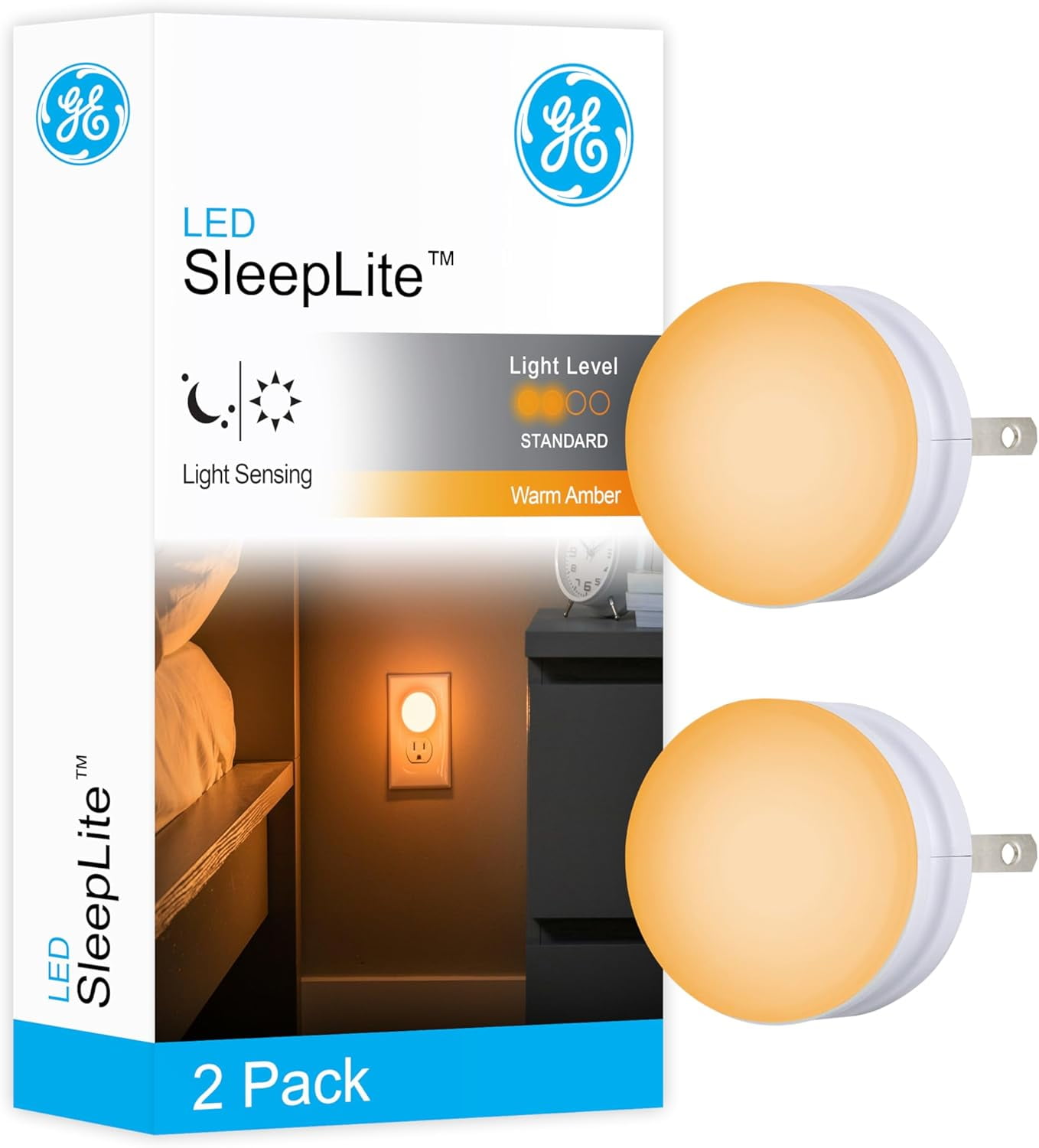 SleepLite LED Night Light, 2 Pack, Dusk-to-Dawn Sensor, Sleep Light ...