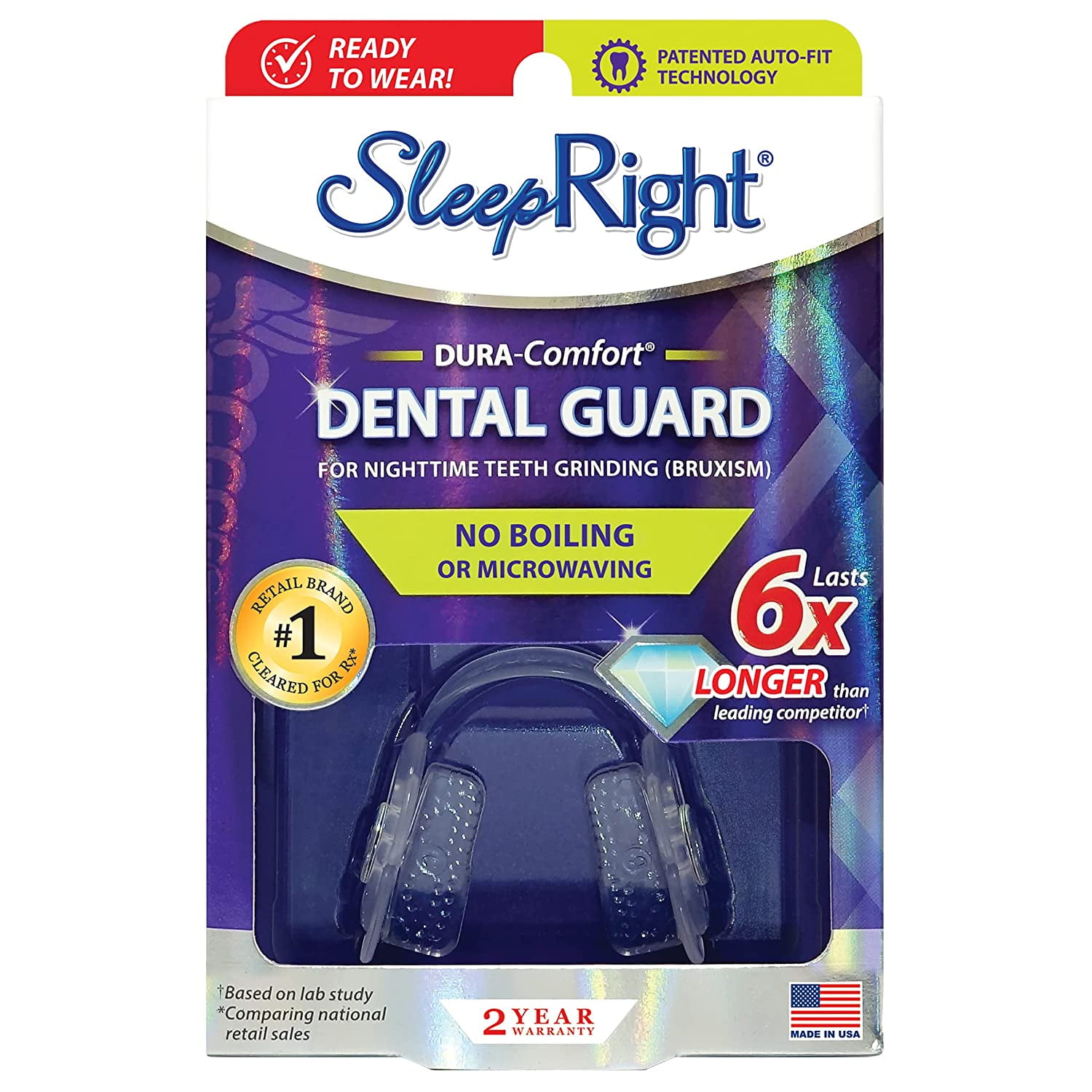 Sleepright Dura Comfort No Boil Night Bite Dental Guard Mouth Guard