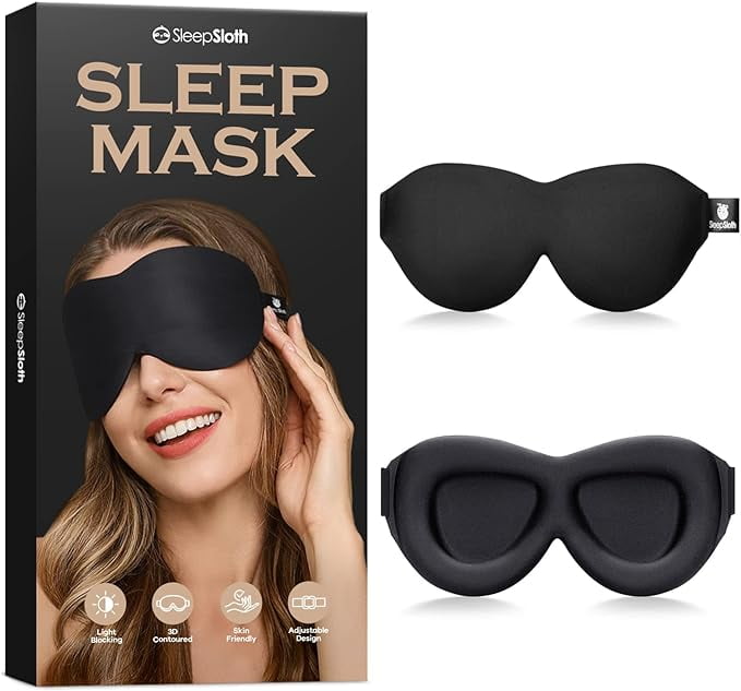 SleepSloth Sleep Eye Mask, 3D Contoured 100% Blackout Eye Mask, Sleep ...