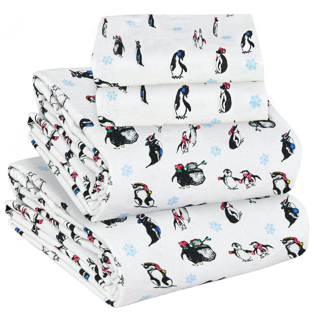 Sleepdown 100% Cotton Flannel Sheets Queen Size Bed Sheets Set with ...