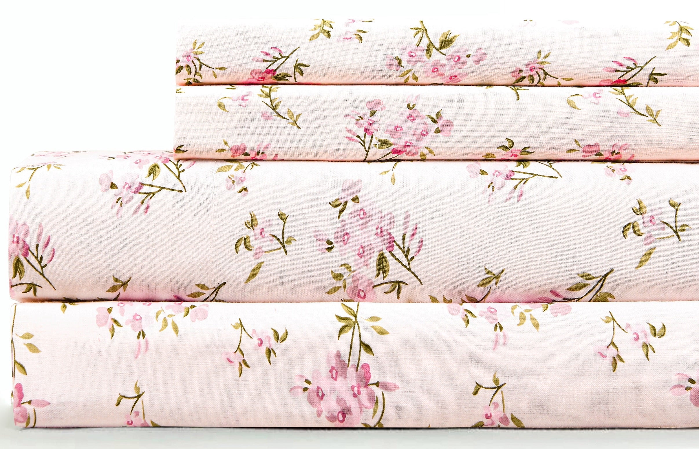 Sleepdown 100% Cotton Full Size Floral Bed Sheet Set, Deep Pockets ...