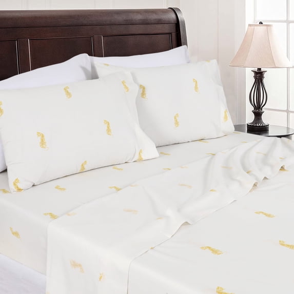 Sleepdown Cotton Sheets Set with Deep Pockets, Soft Percale ...