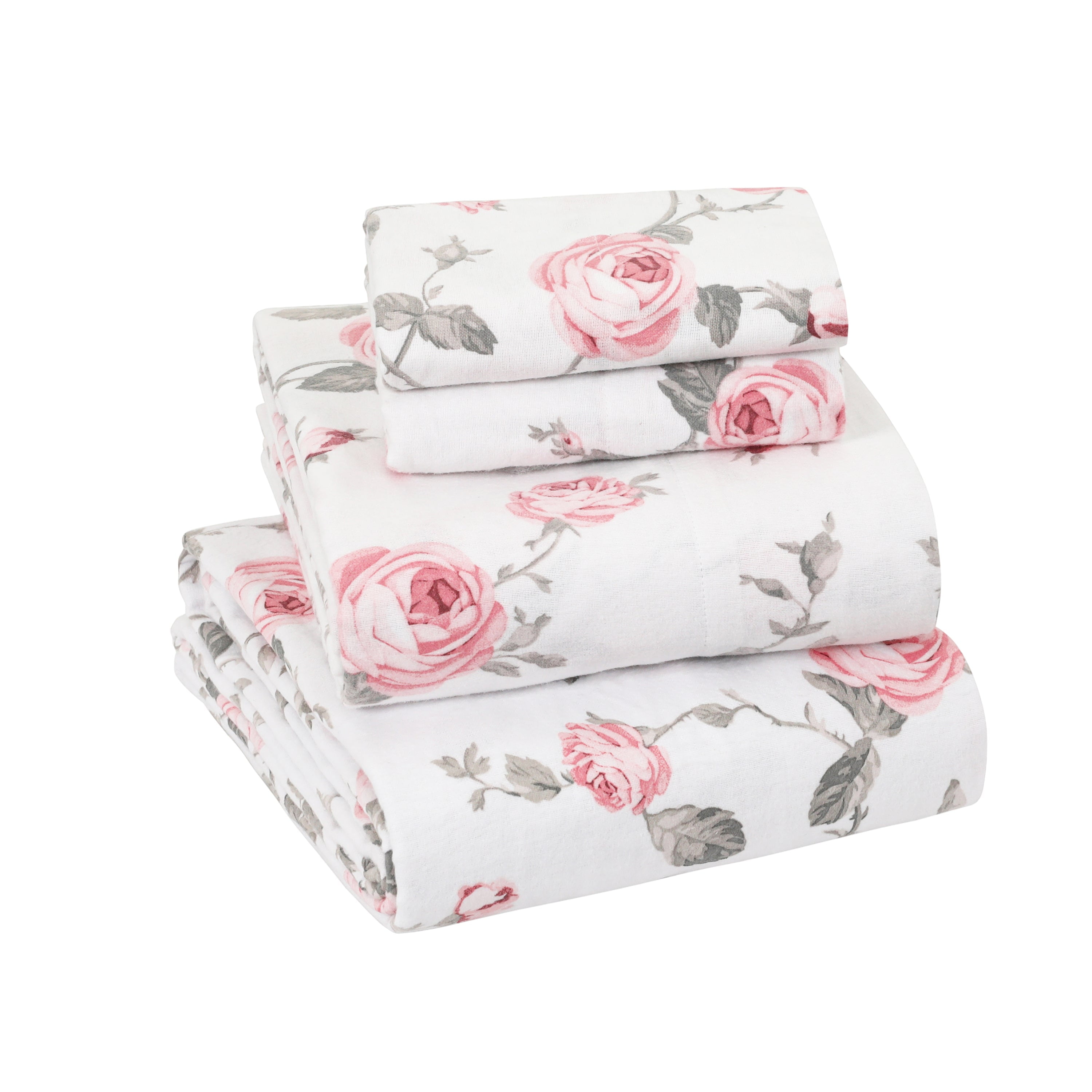 Sleepdown 100% Cotton Queen Sheet Set - 160 GSM Soft and Cozy Flannel ...