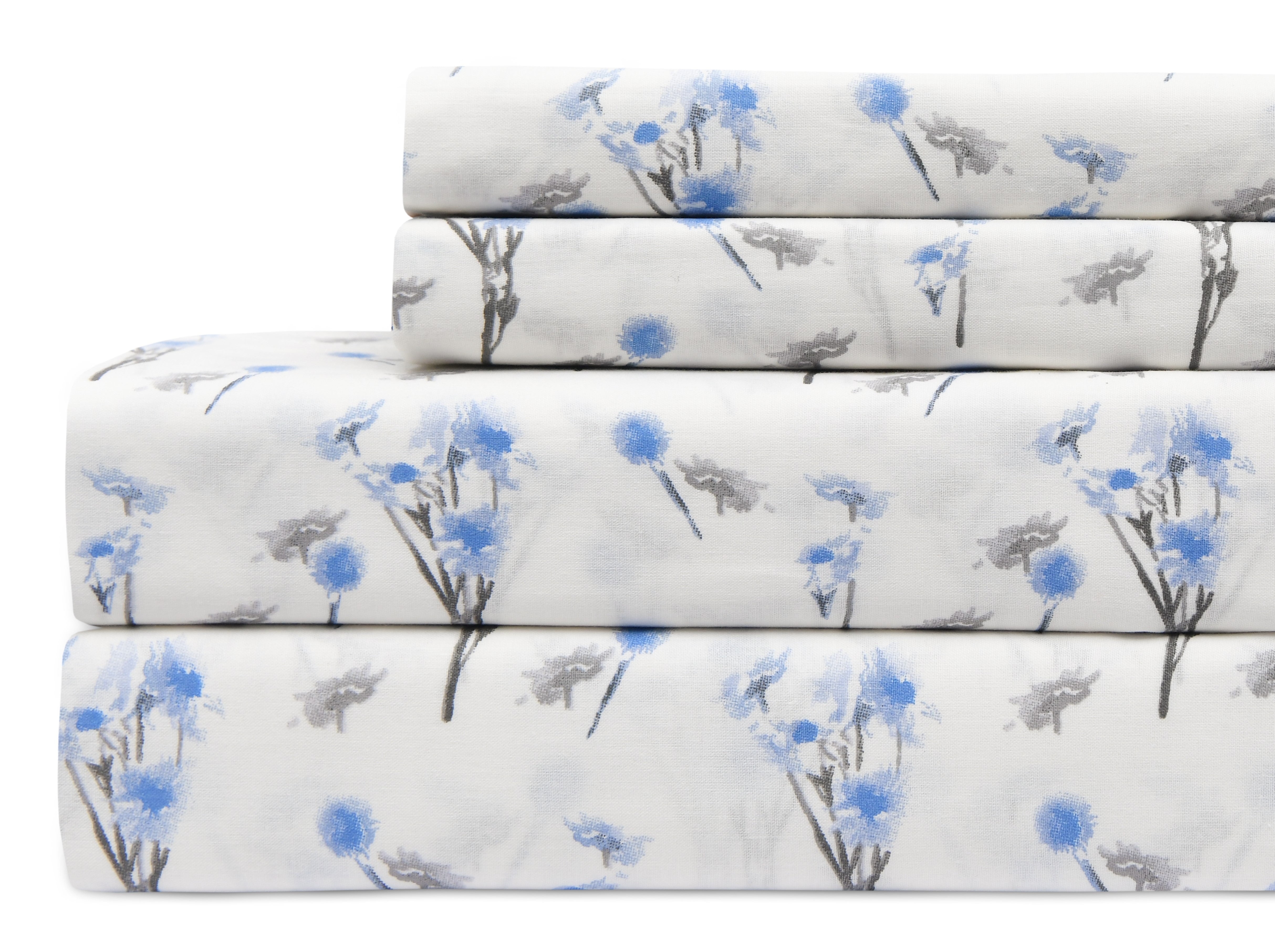 Sleepdown 100% Cotton Queen Size Bed Sheets Set with Deep Pockets, Cozy ...