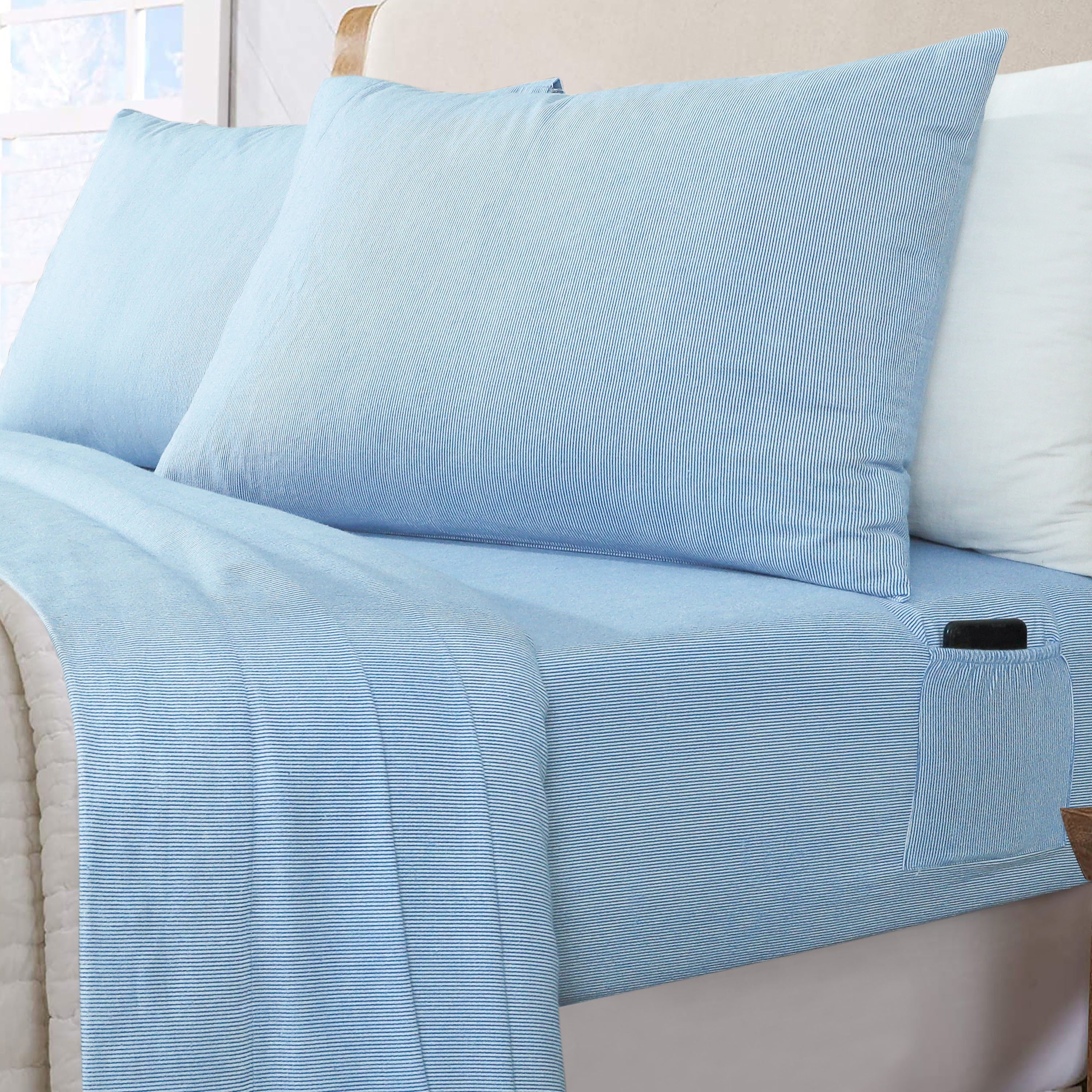 Sleepdown 100% Cotton Flannel Sheets Queen Size Bed Sheets Set with ...