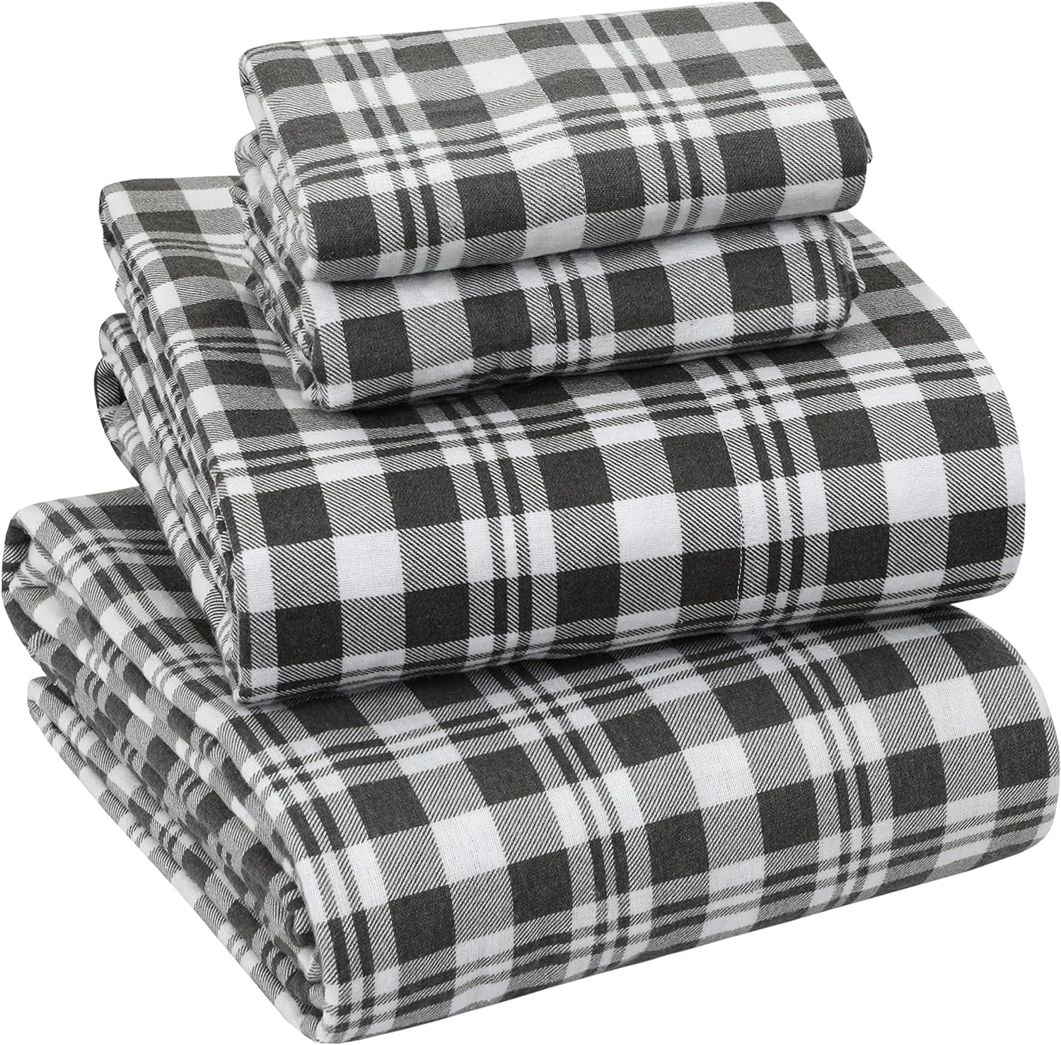 Sleepdown 100% Cotton Flannel Sheets Twin Size Bed Sheets Set with Deep ...