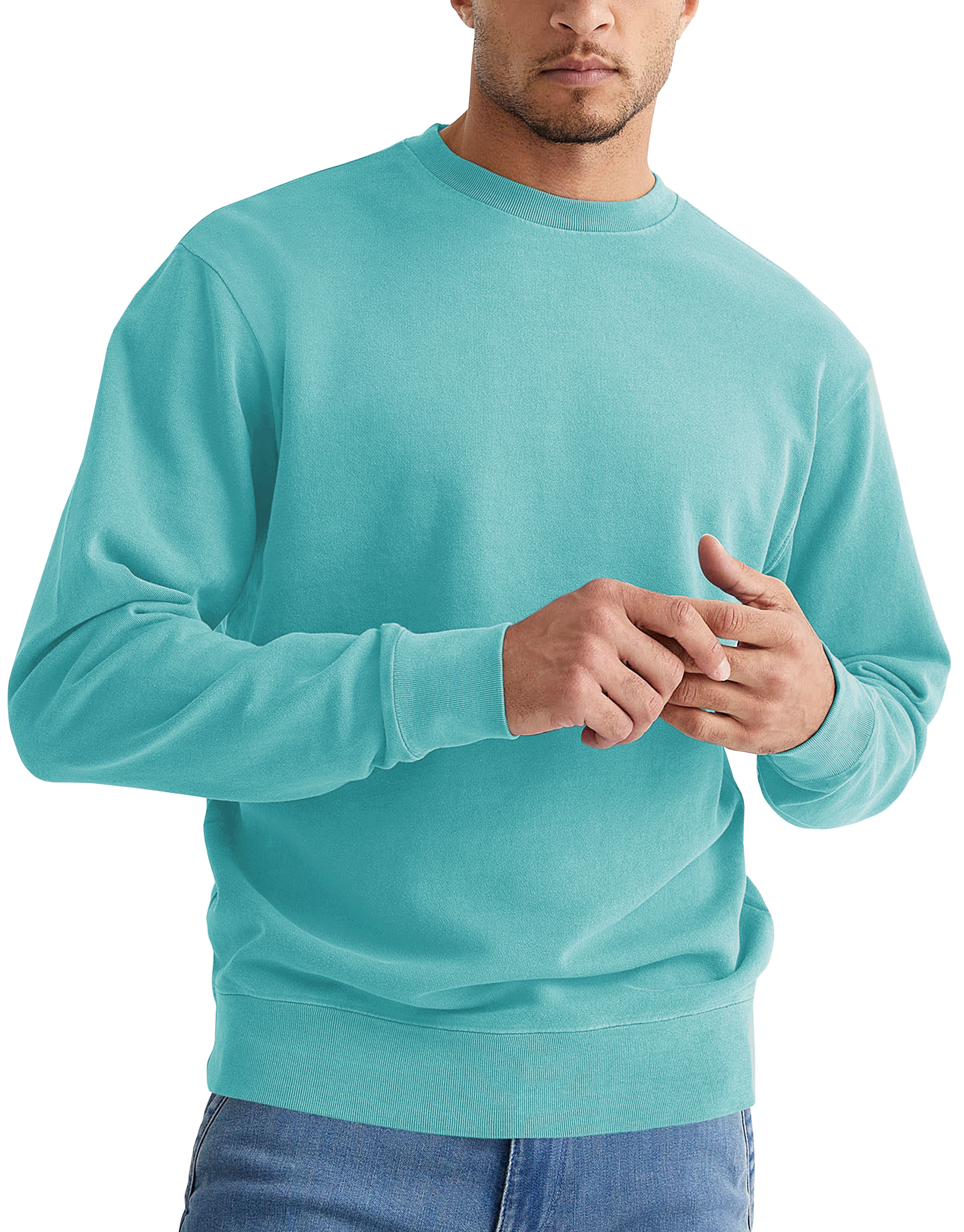 Sleepdown Men's Crewneck Sweatshirt, Soft Midweight Long Sleeve Fleece ...