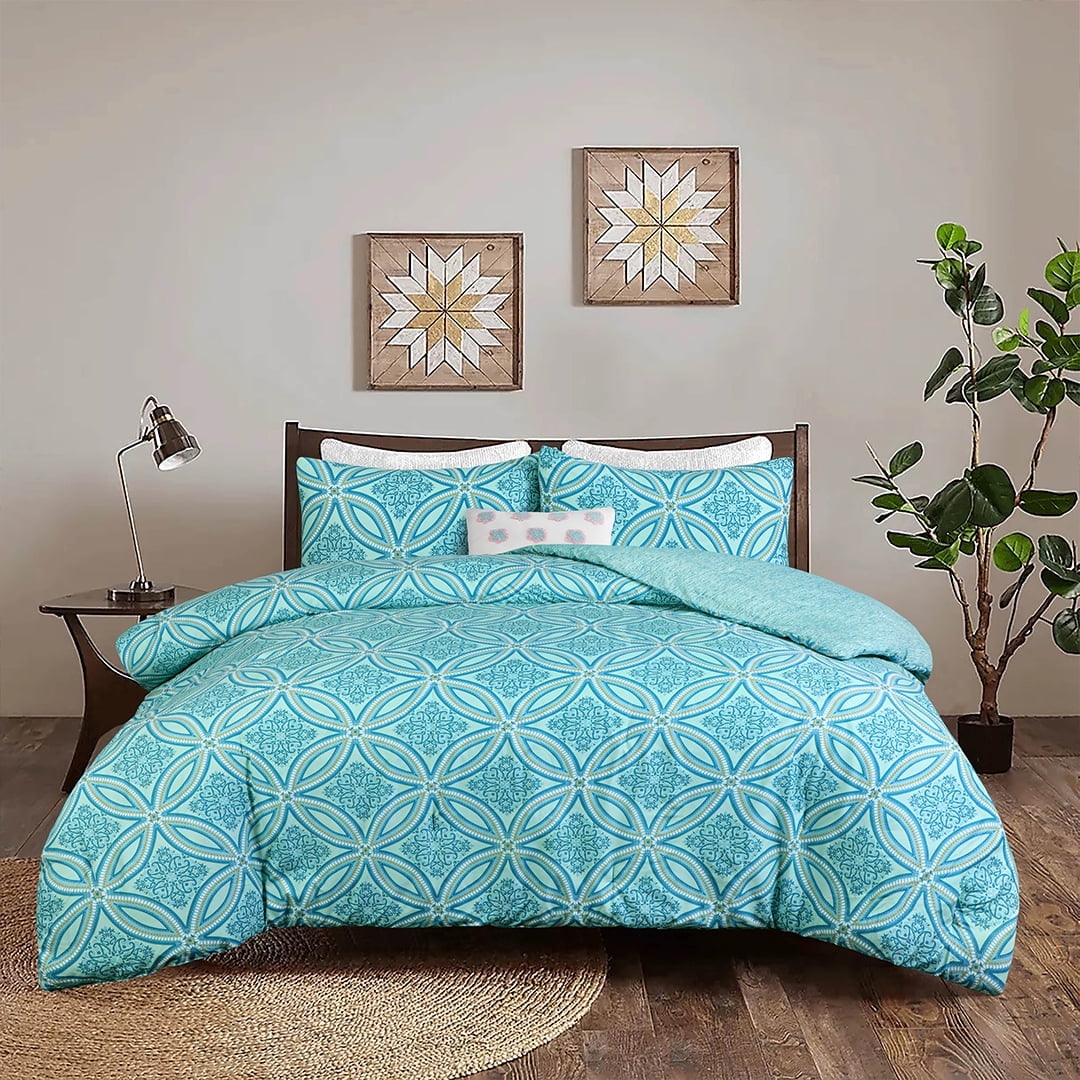 Sleepdown Queen Comforter Set - All Season Reversible Printed ...