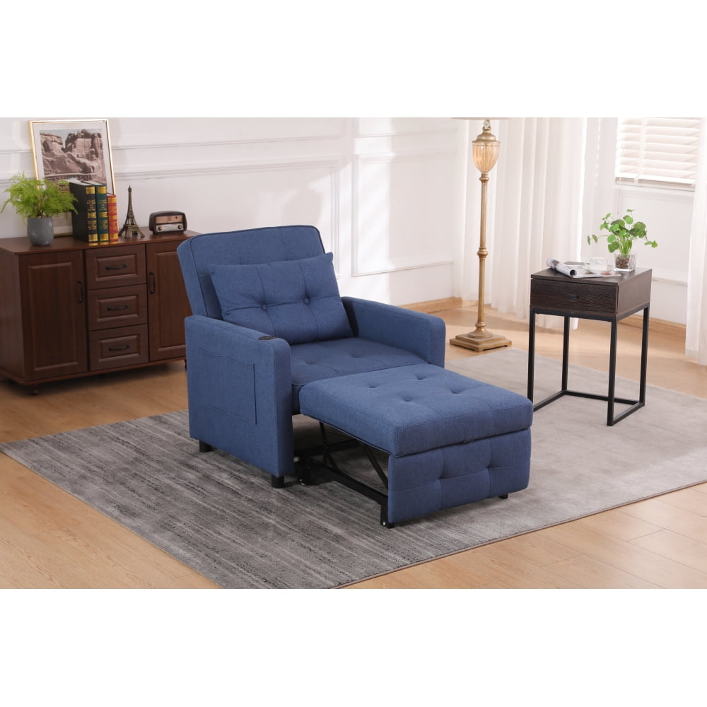 Sleeper Chair 3-in-1 Convertible Chair Bed, Adjustable Pull Out Sofa ...