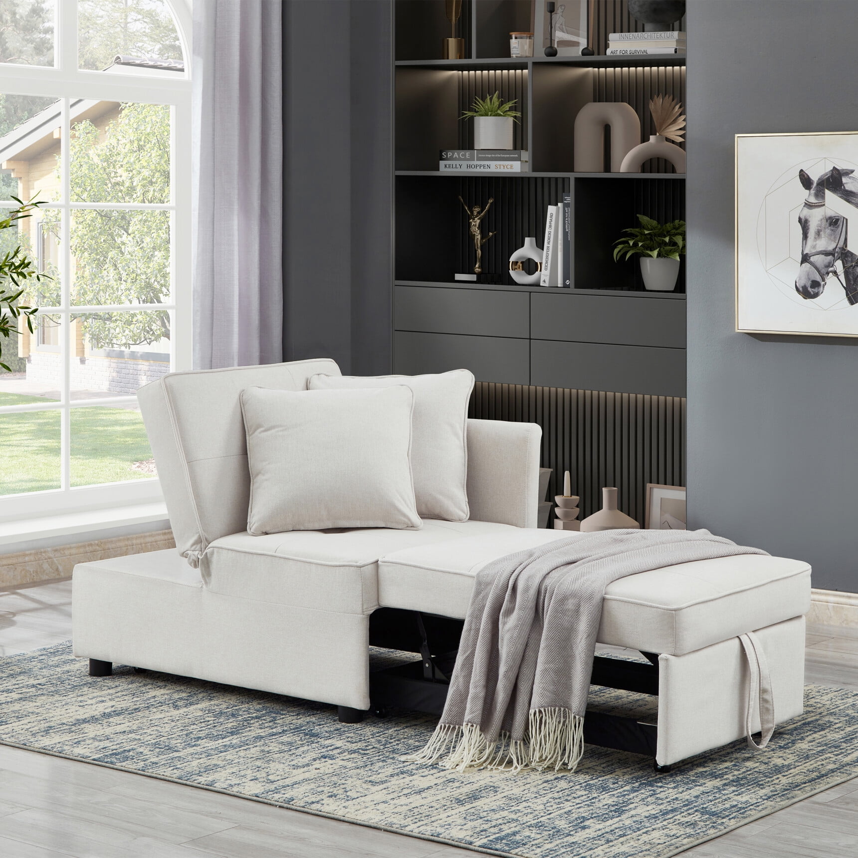 Sleeper Chair Bed, 4 in 1 Convertible Chair Bed Sofa Bed, Recliner ...