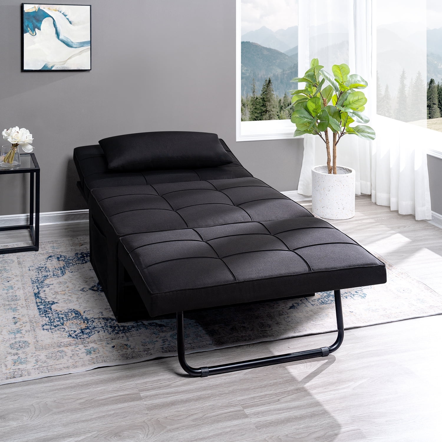 Sleeper Chair Bed, 4 In 1 Multi-Function Convertible Ottoman Bed ...