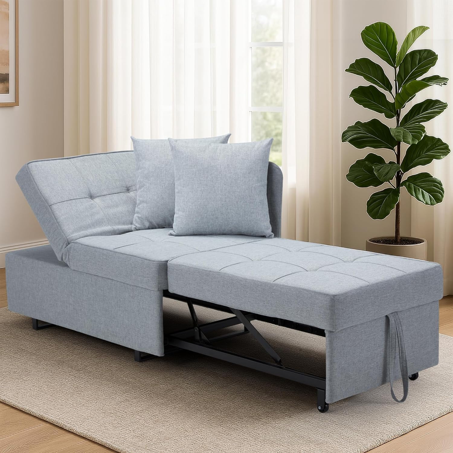 Sleeper Chair, Convertible Sofa Chair 4-in-1, Adjustable Sleeper Chair ...