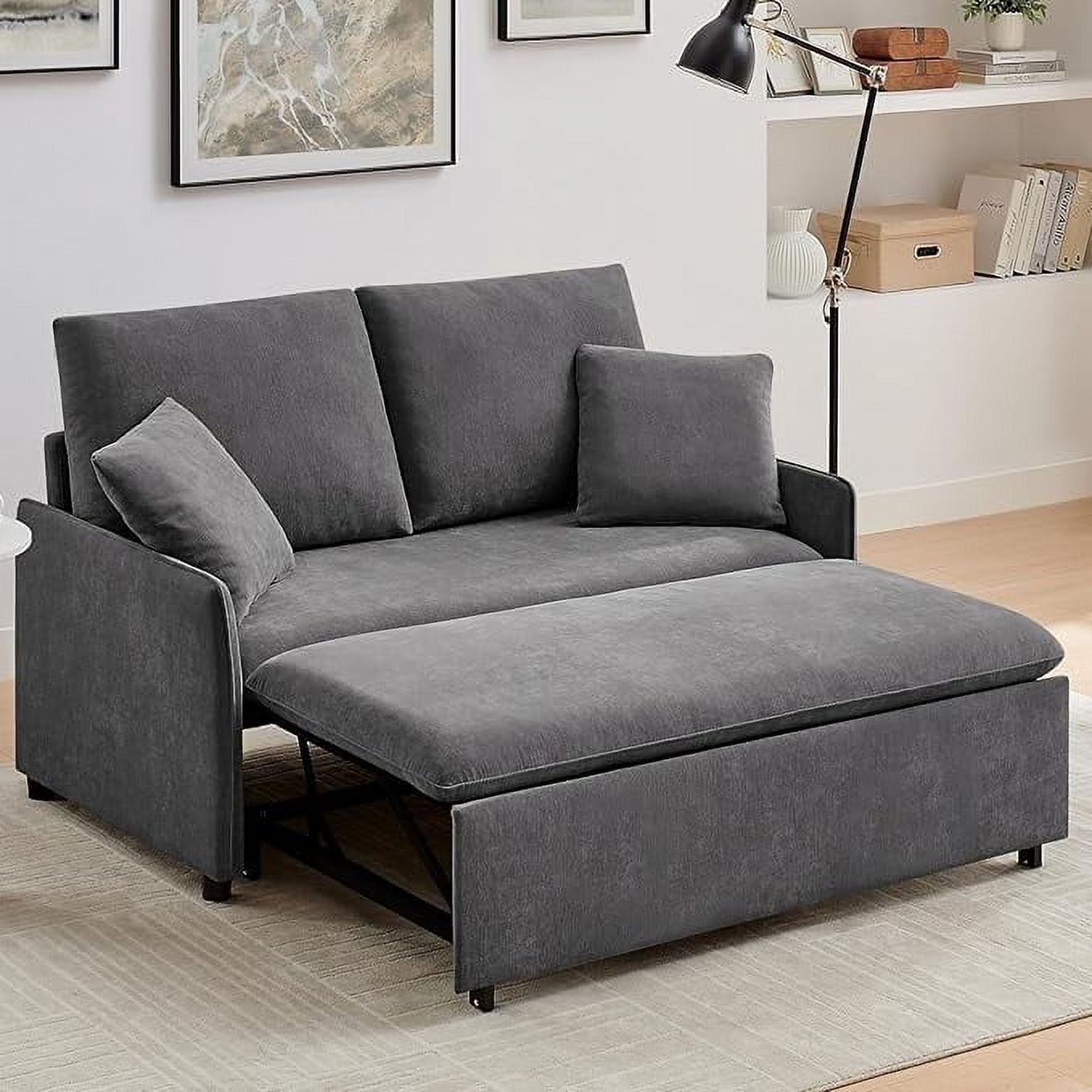 GINOST Sleeper Sofa Bed, 3 in 1 Pull-Out Convertible Sofa Bed, 55 ...