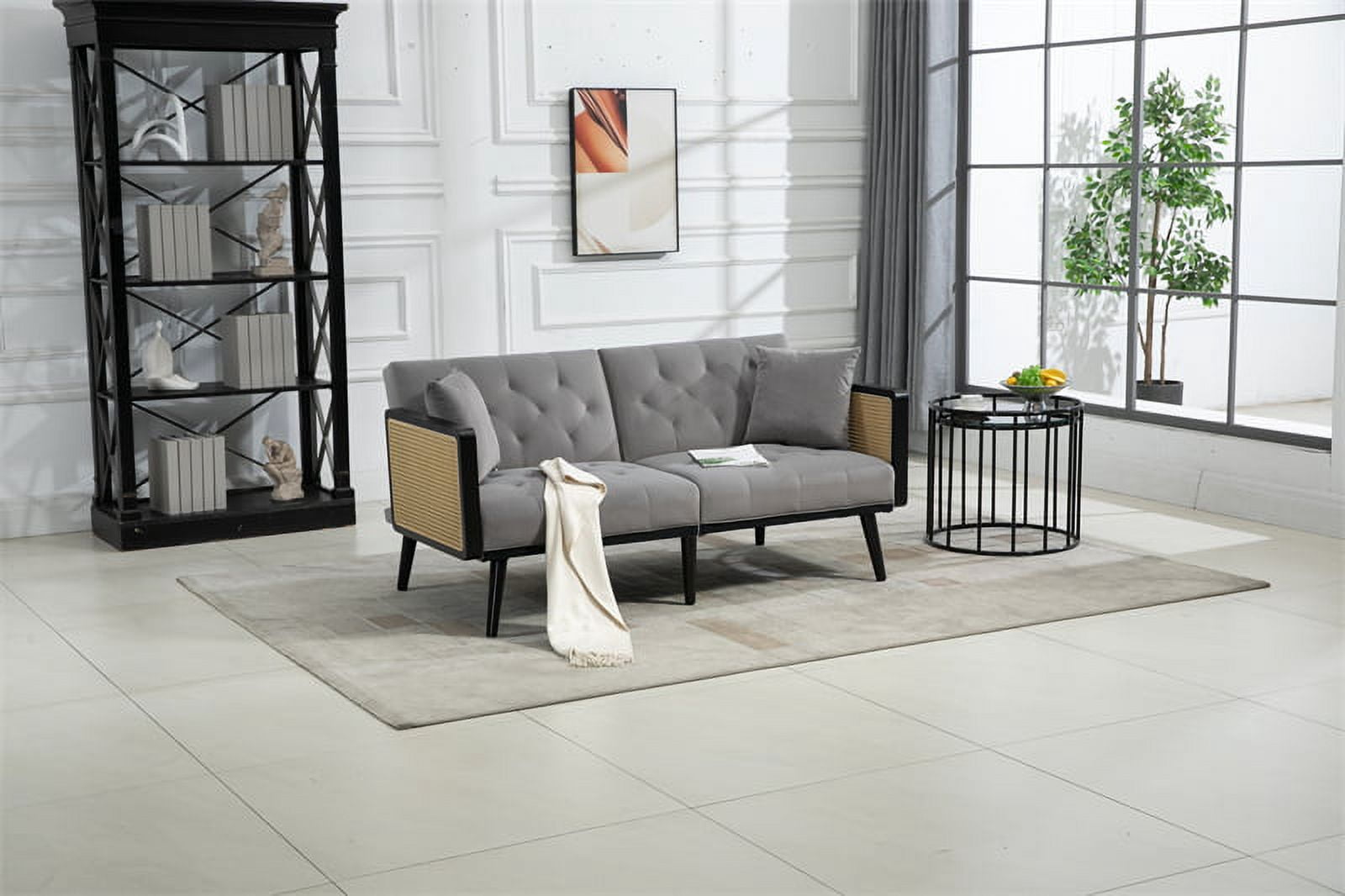 Sleeper Sofa Bed, Modern Folding Sofa with Solid Wood Legs and ...