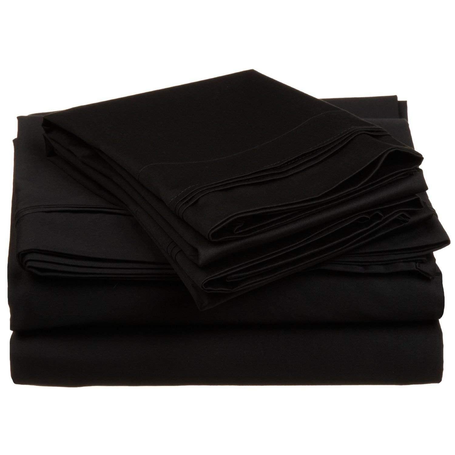 Sleeper Sofa Bed Sheet Set - Queen Black Solid Solid Sofa Bed Sheets ...