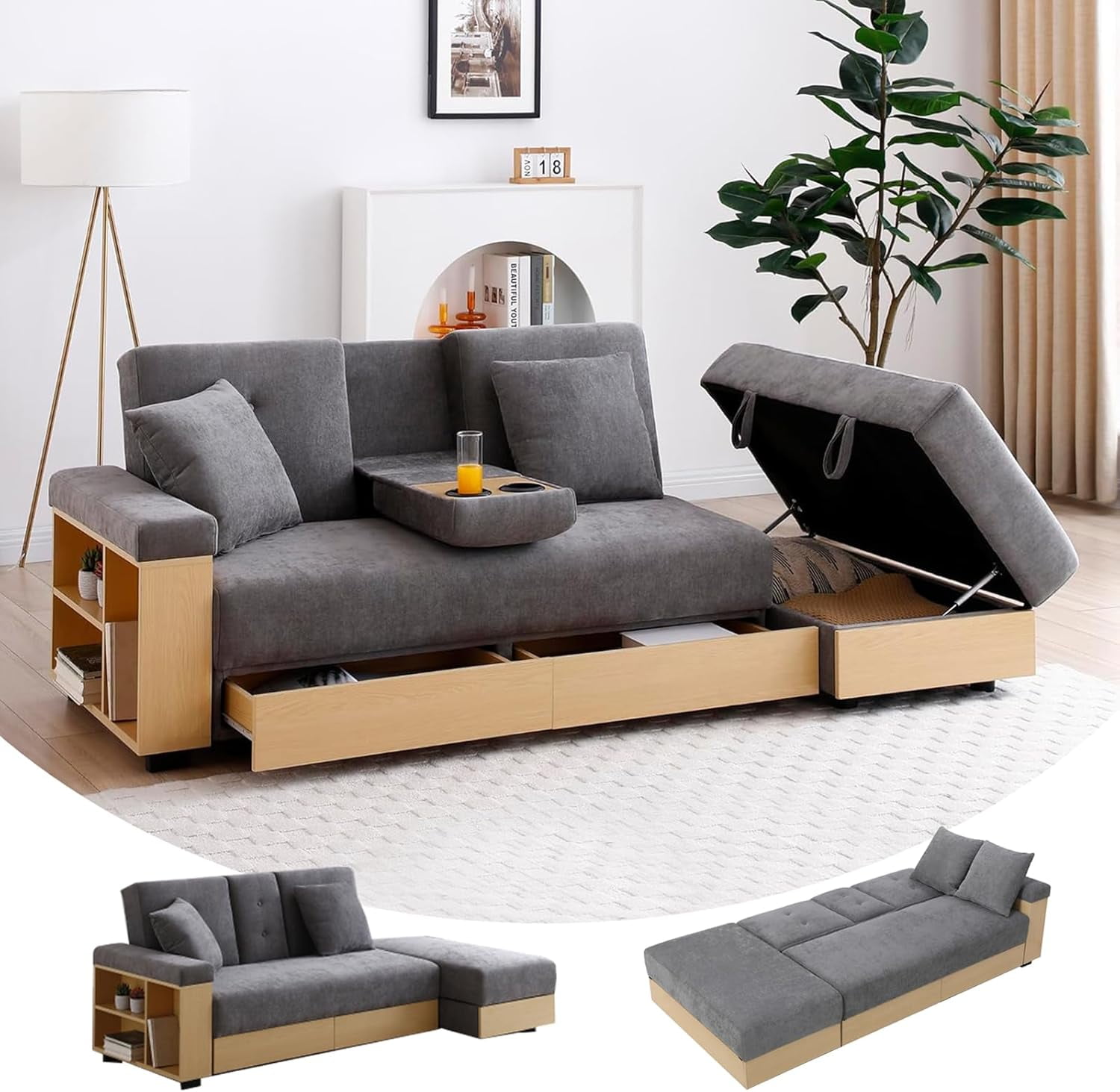 Sleeper Sofa Bed Twin Size, Futon Sofa Convertible Sectional Couch ...