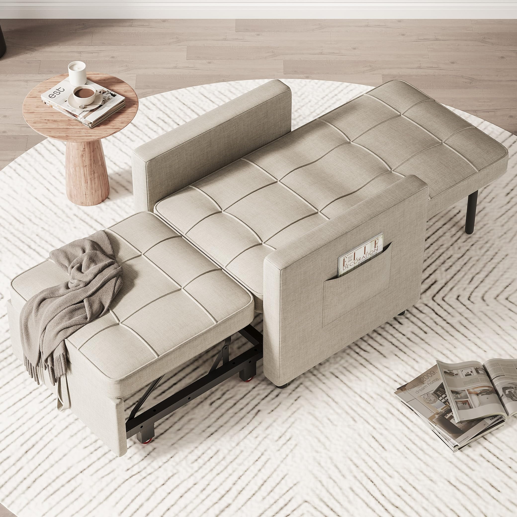 Sleeper Sofa Chair Bed, Convertible Sofa Chair 3-in-1, Adjustable ...