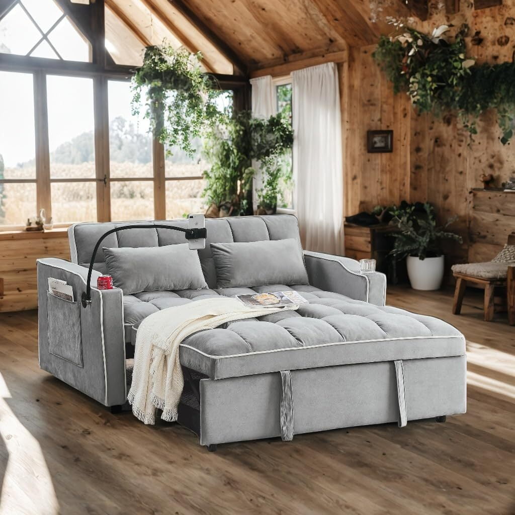 Sleeper Sofa Couch Bed with USB & Type C Port, Modern 3-in-1 ...