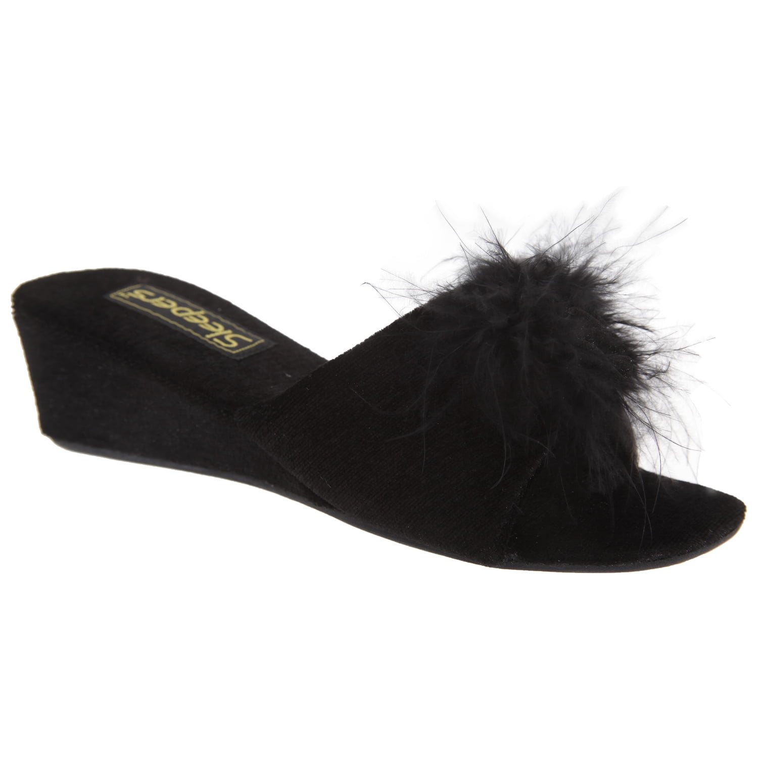 Sleepers Womens Anne Jewelled Rosette Boa Mule Slippers - Walmart.com