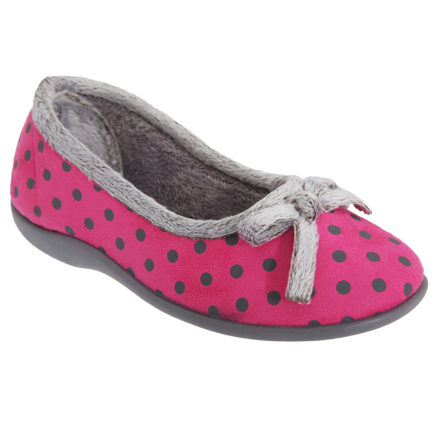 Sleepers Womens Louise Polka Dot Bow Slippers - Walmart.com