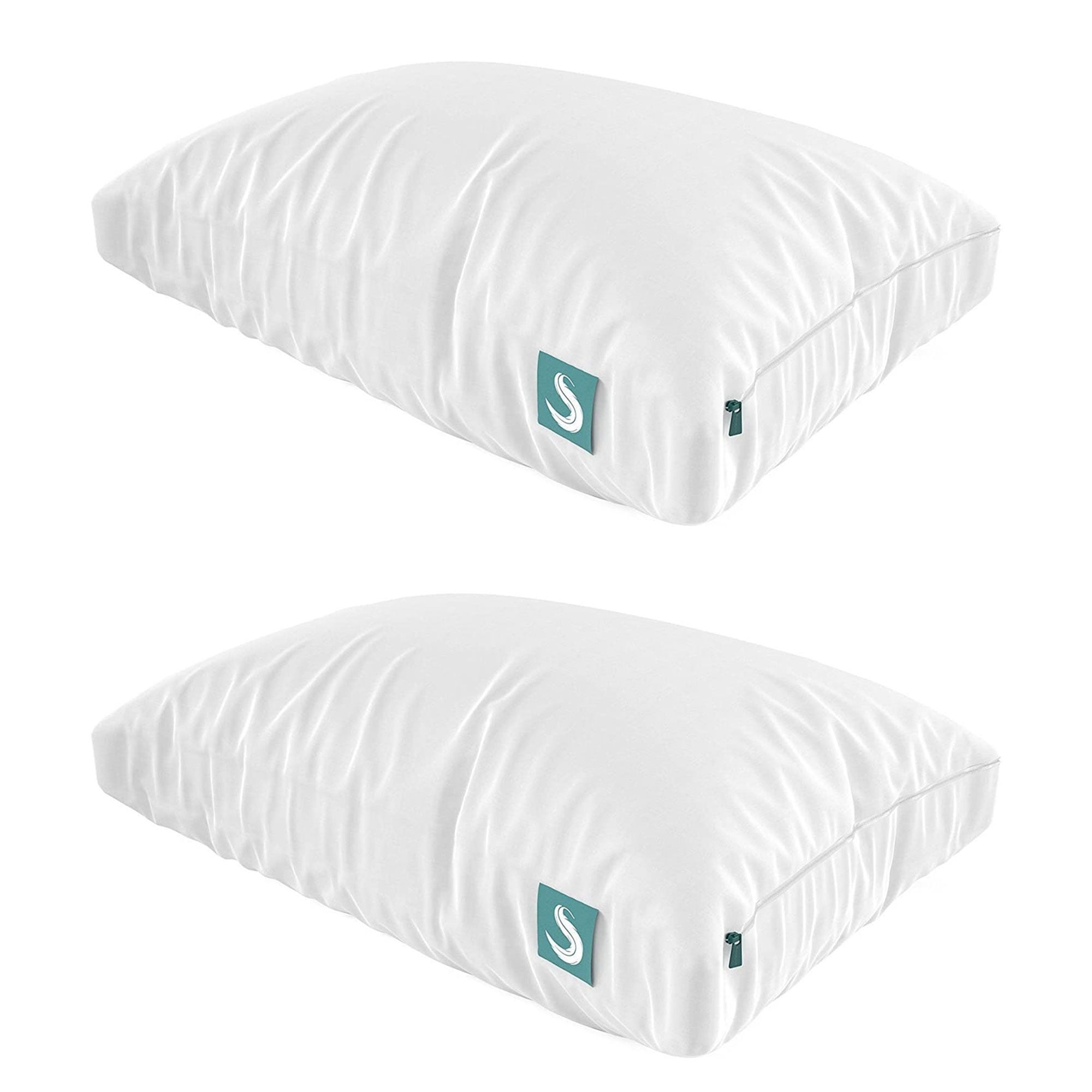 Sleepgram Bed Support Sleeping Pillow with Microfiber Cover, Queen, 2 ...