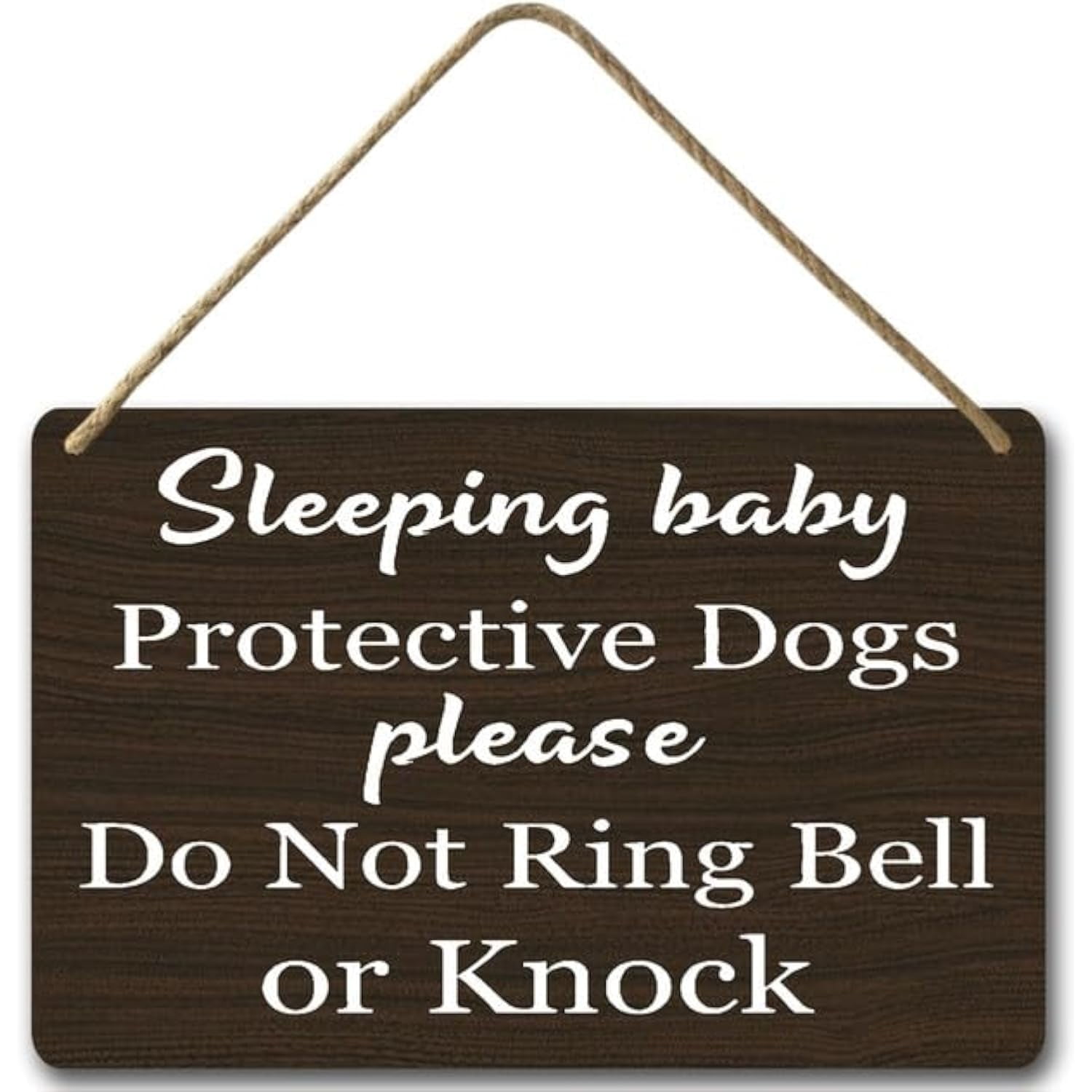 Sleeping Baby and Barking Dog Wooden Hanging Plaque Sign,Do Not Knock ...