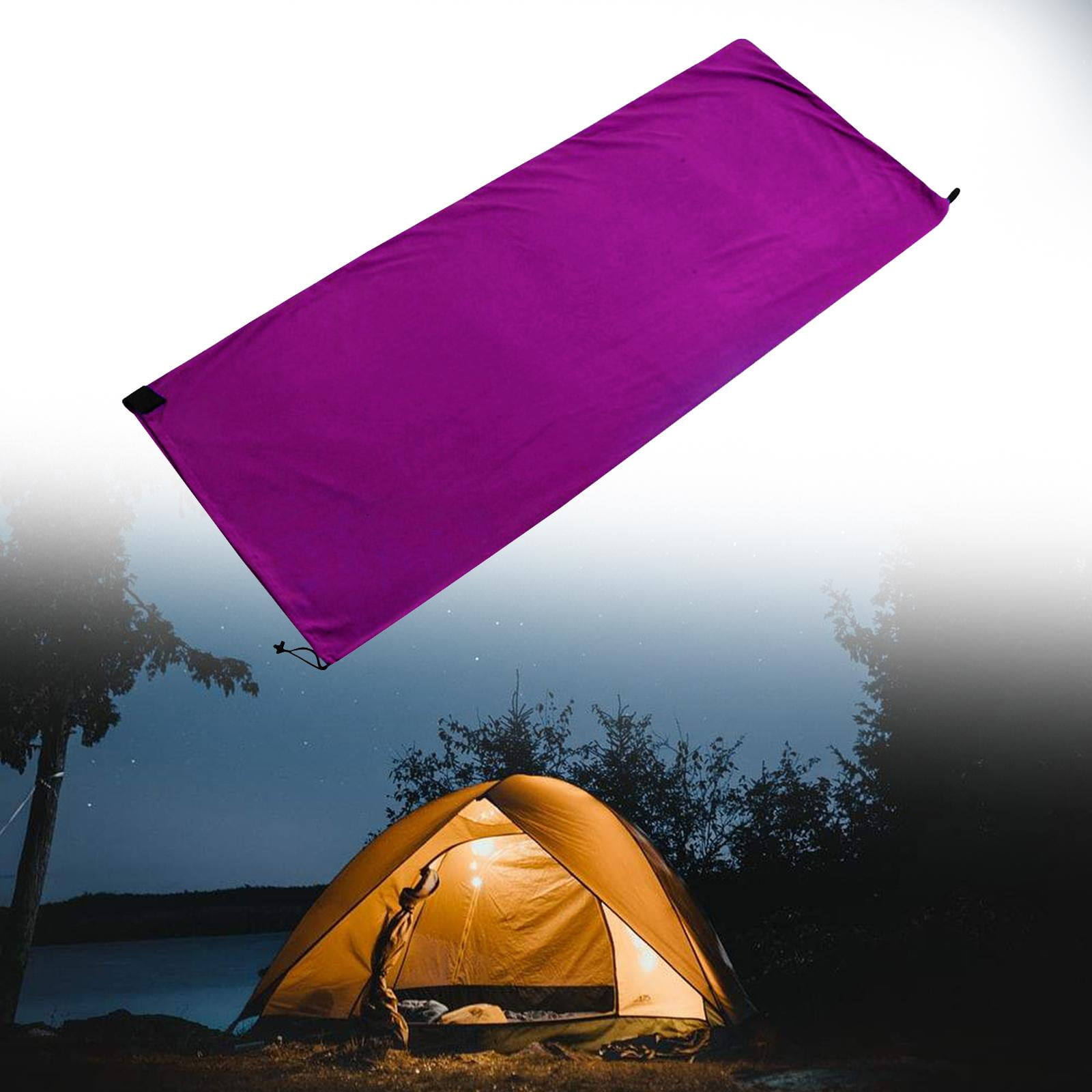 Sleeping Bag Liner Fleece Camping Blanket Lightweight with Storage Bag ...